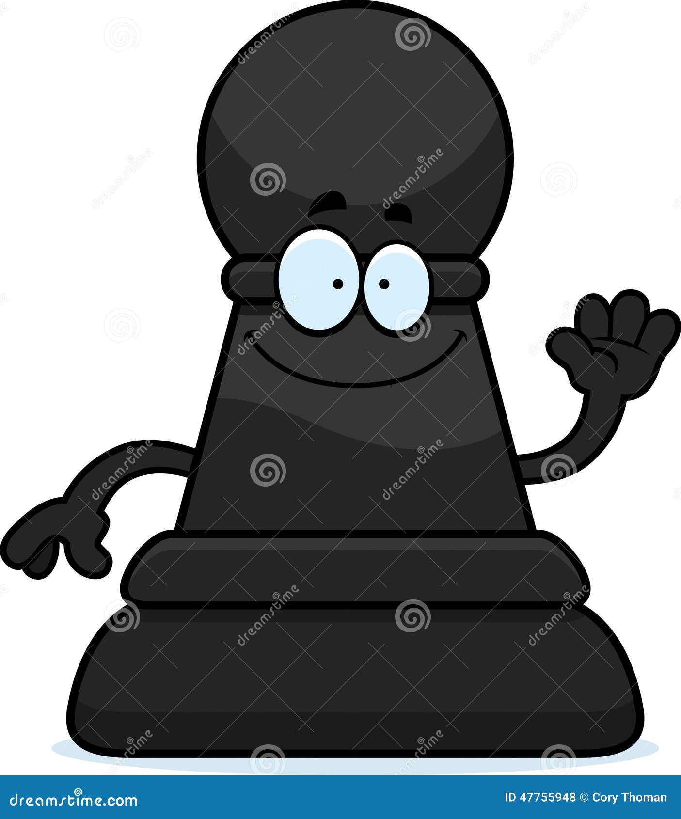 Cartoon Chess Pawn Waving stock vector. Illustration of chess - 47755948