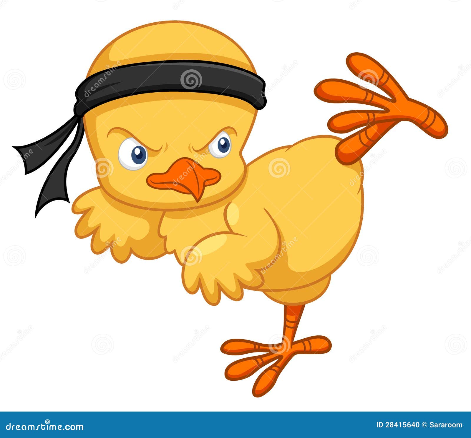 Cartoon Chick Karate Kick Stock Photo - Image: 28415640