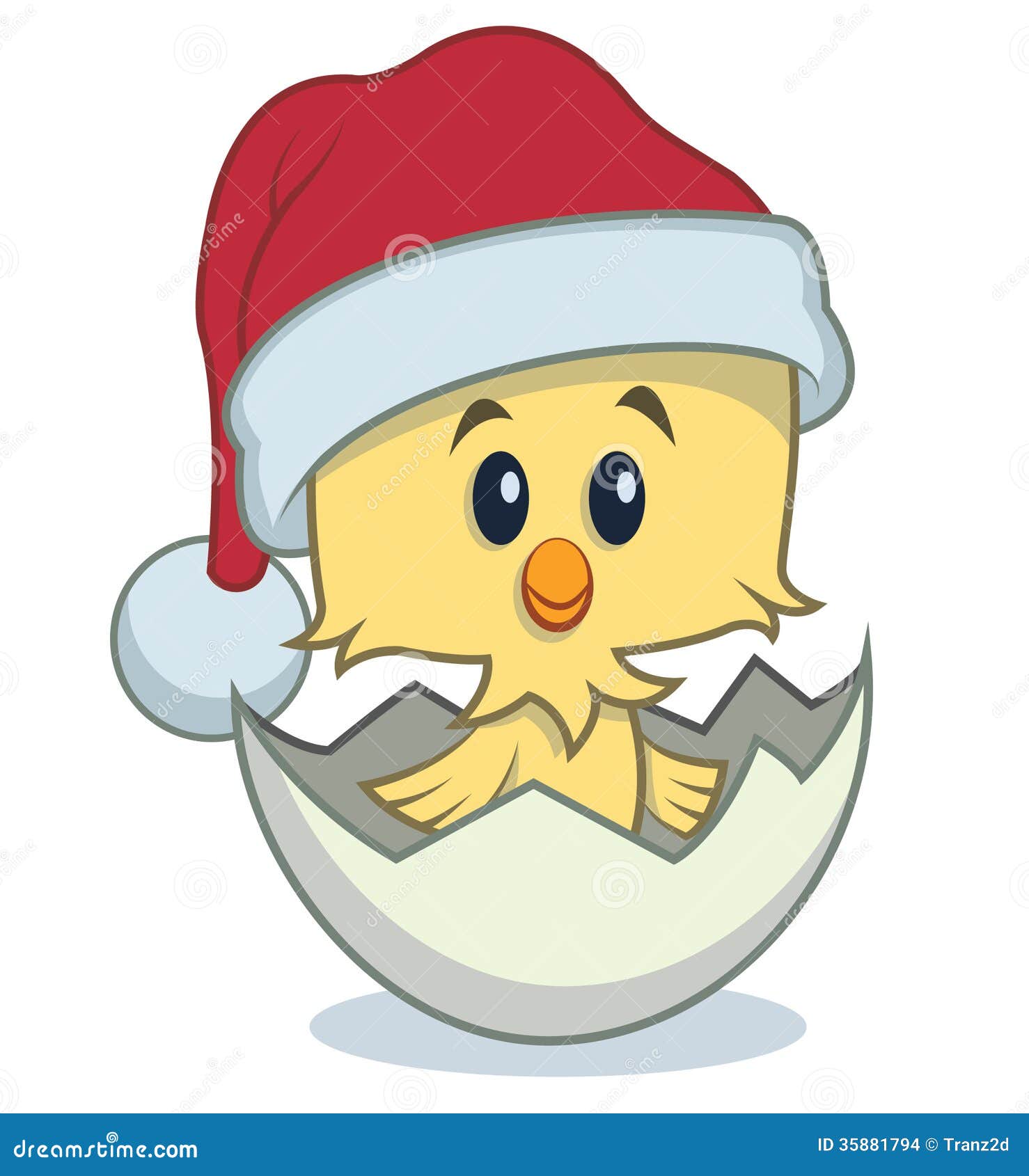 Cartoon Chick With Santa Hat Stock Photo | CartoonDealer.com #35881794