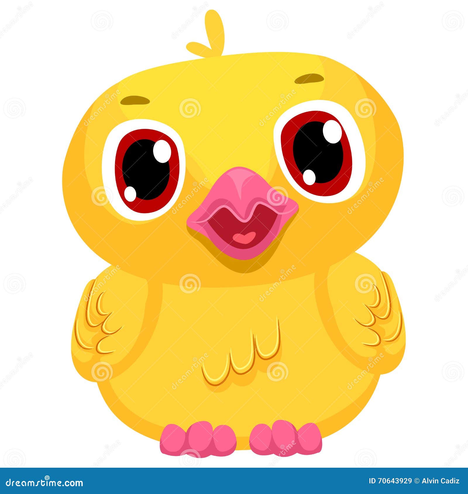 Cartoon Chick stock vector. Illustration of hatch, happiness - 70643929