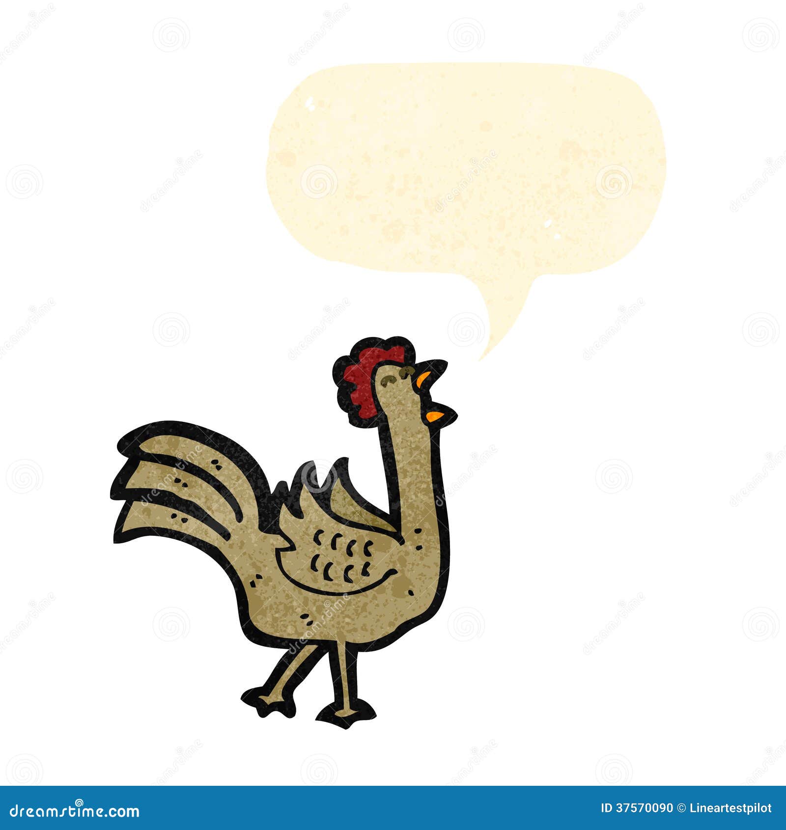 Cartoon chicken clucking stock vector. Illustration of cloud - 37570090