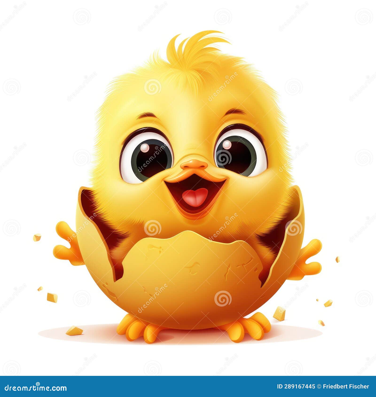 A Cartoon Chicken Hatching Out of an Egg. Stock Illustration ...