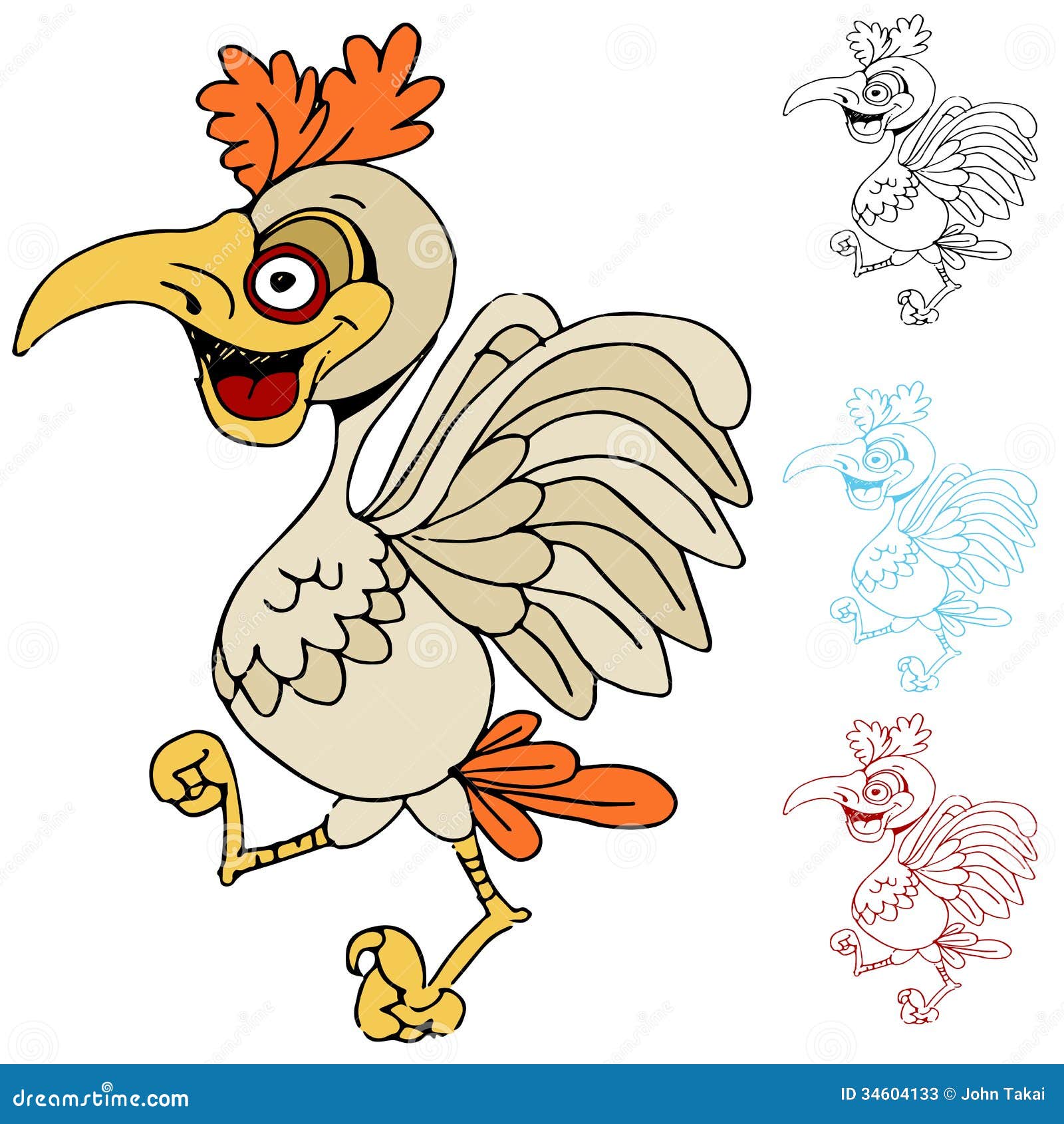 Cartoon Scared Chicken