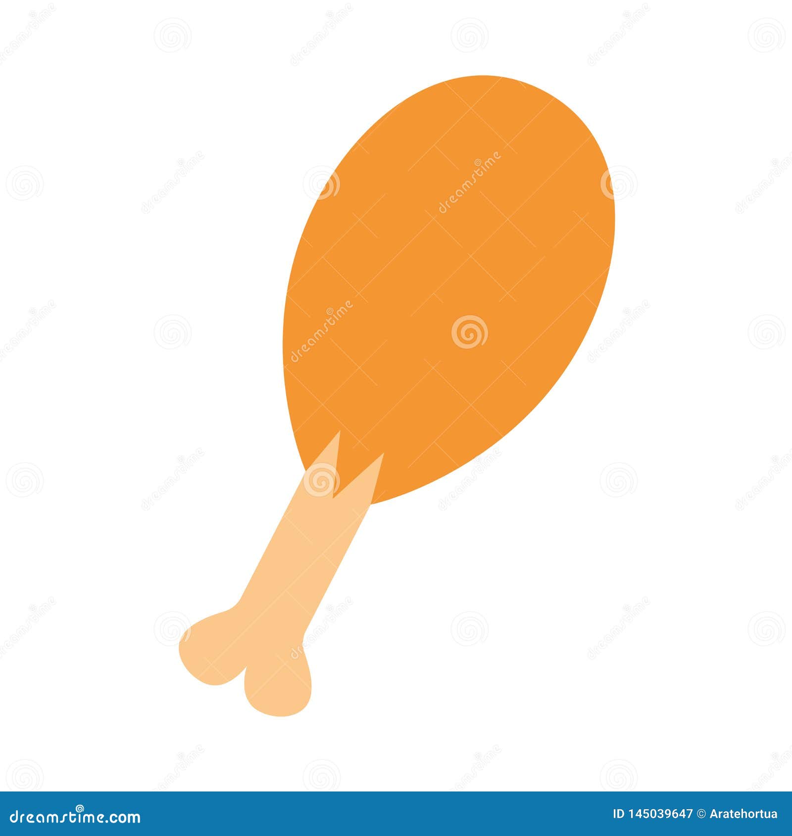 Cartoon Chicken Leg Icon Isolated on White Background Stock Vector ...
