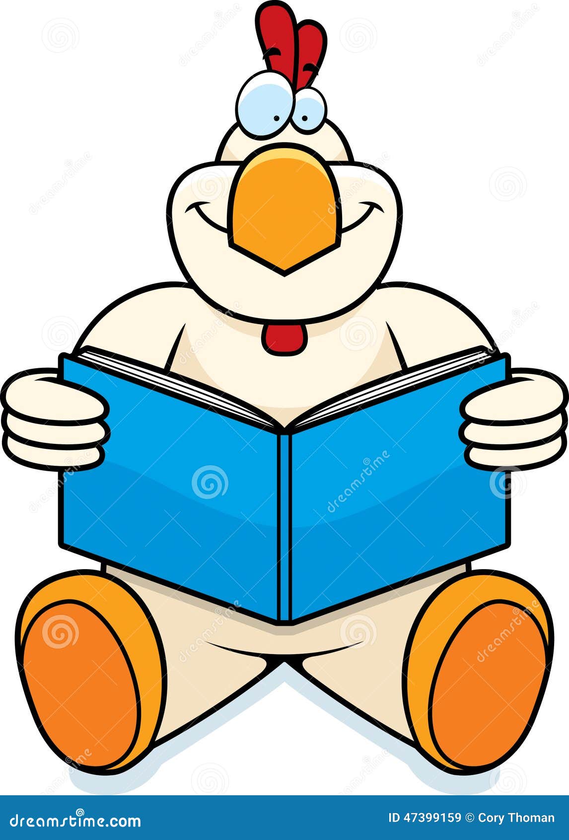 Cartoon Chicken Reading stock vector. Illustration of animal - 47399159