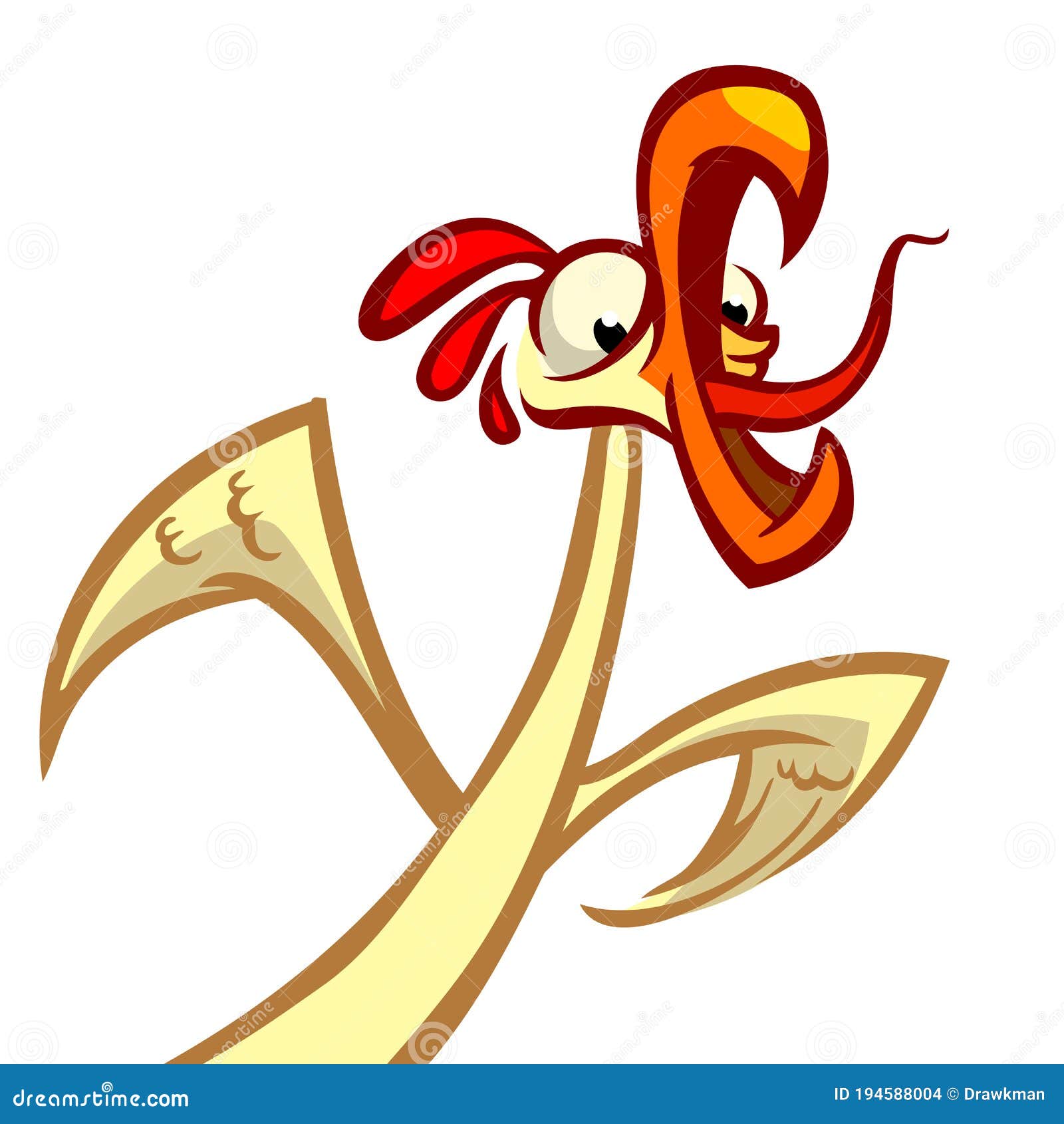 Cartoon Chicken Screaming. Vector Illustration Stock Vector ...