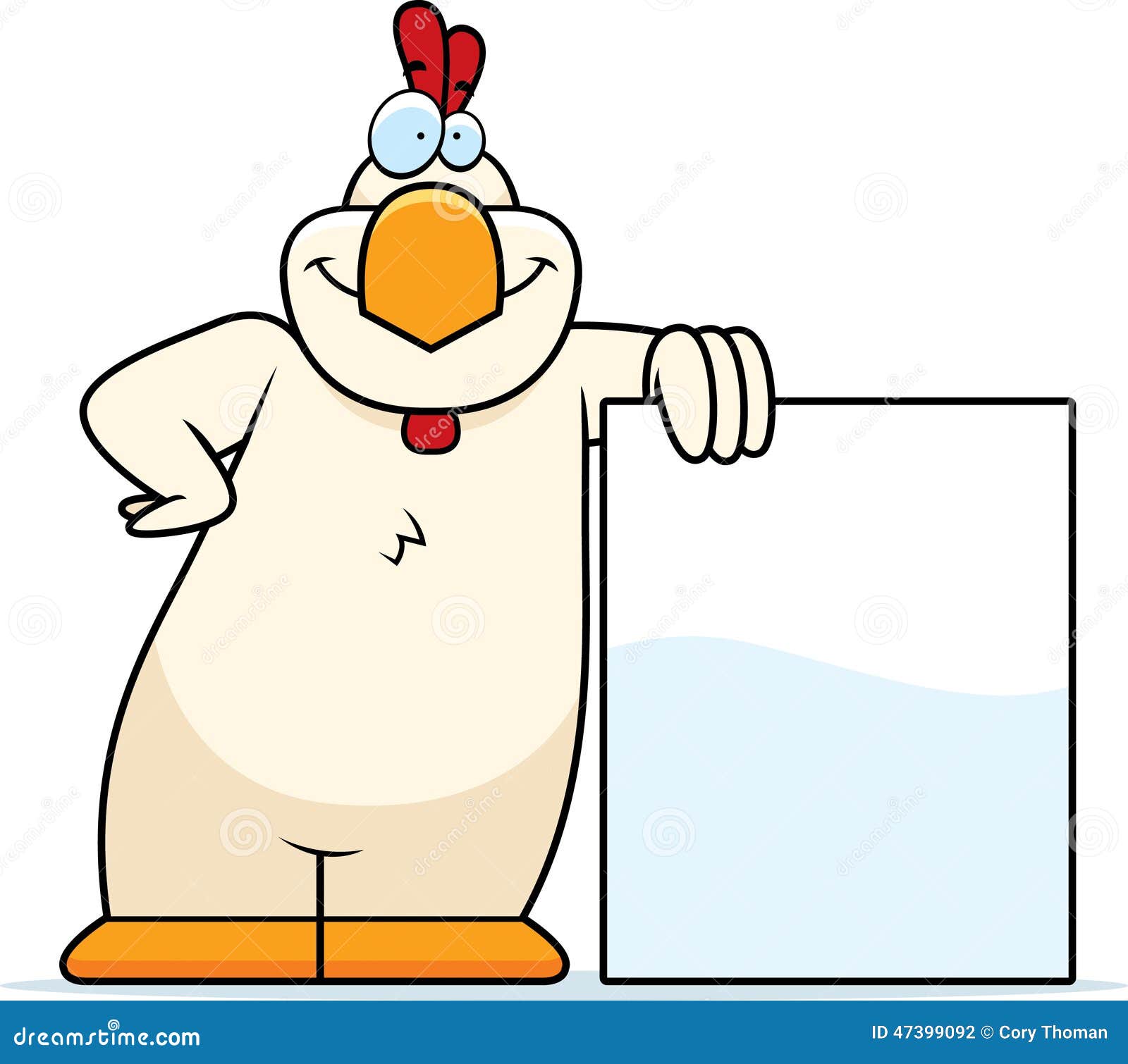 Cartoon Chicken Sign stock vector. Illustration of vector - 47399092