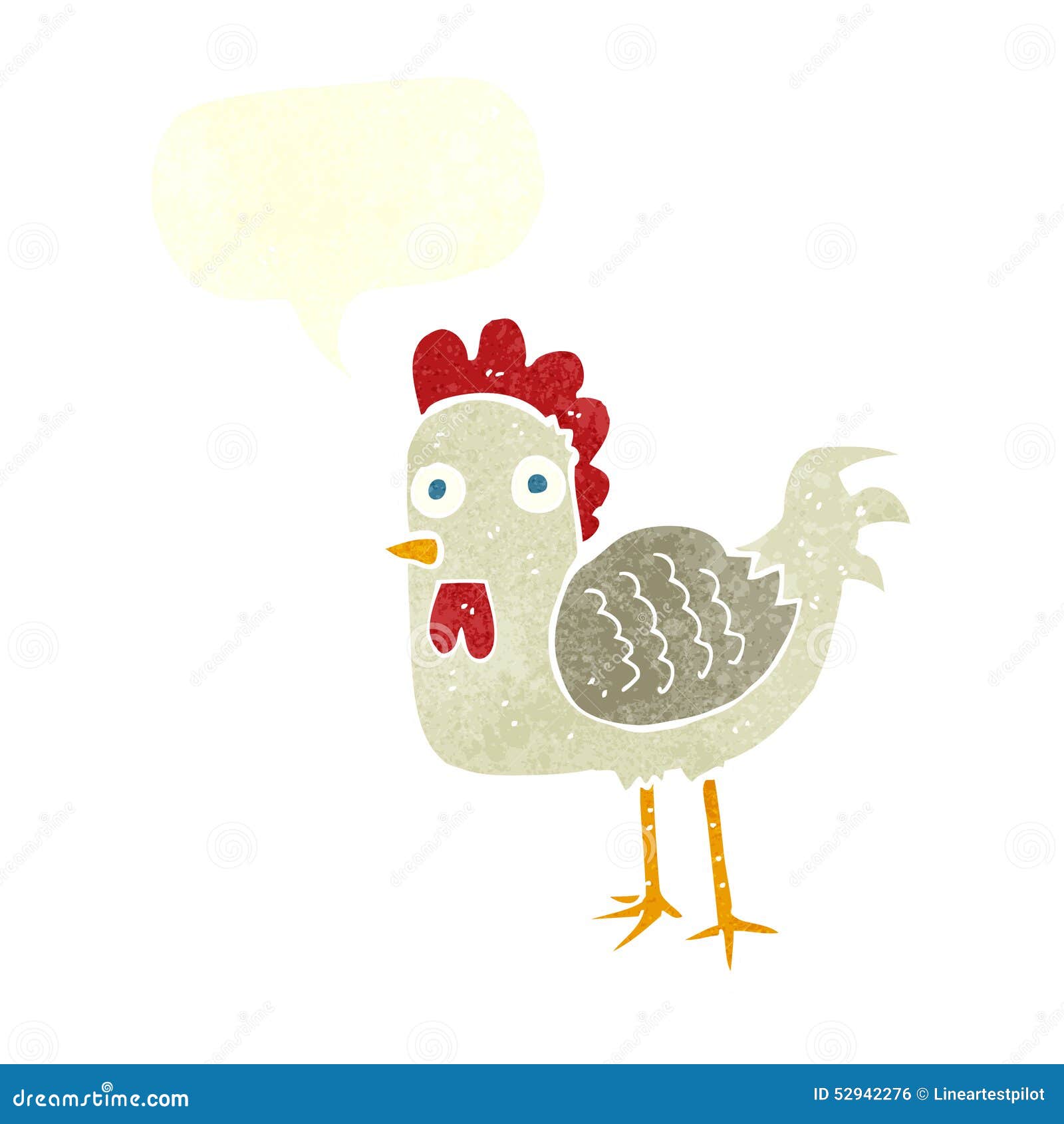 Cartoon Chicken with Speech Bubble Stock Illustration - Illustration of ...