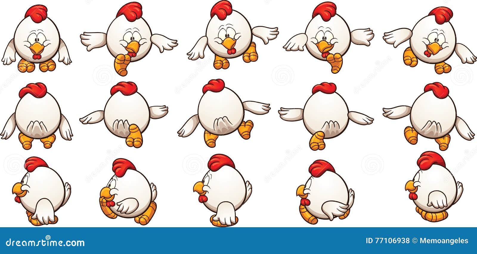 Cartoon Chicken Stock Vector Illustration Of Back White 77106938
