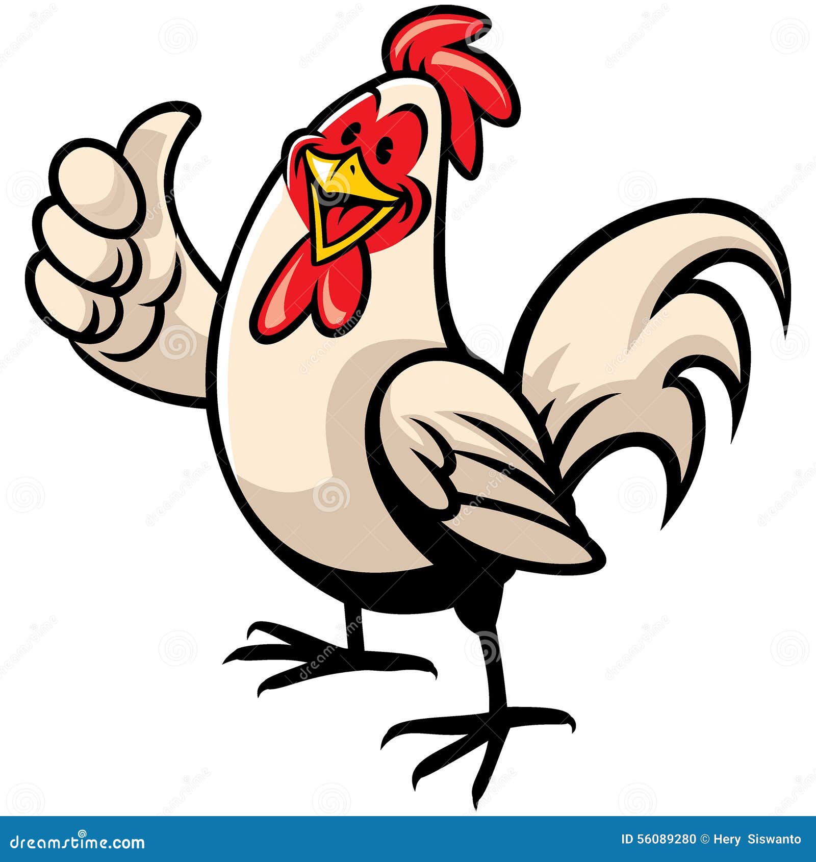 Cartoon Of Chicken With Thumb Up Vector Illustration | CartoonDealer ...
