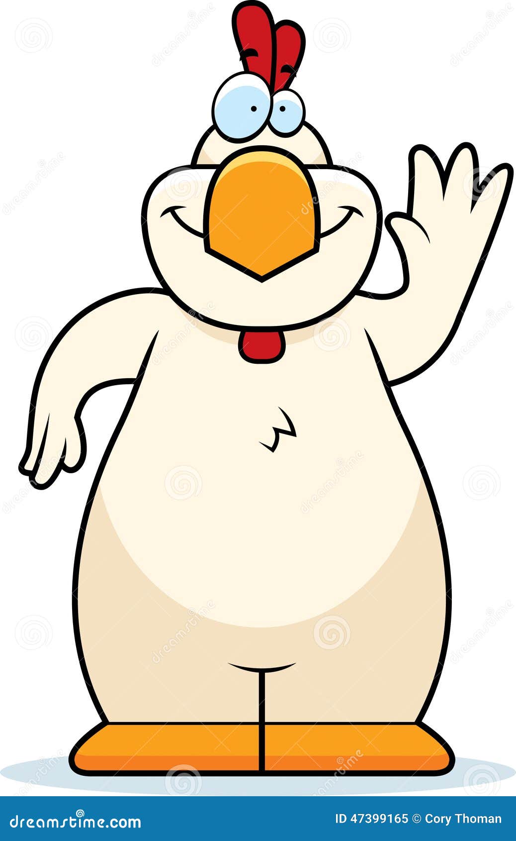 Cartoon Chicken Waving stock vector. Illustration of cartoon - 47399165