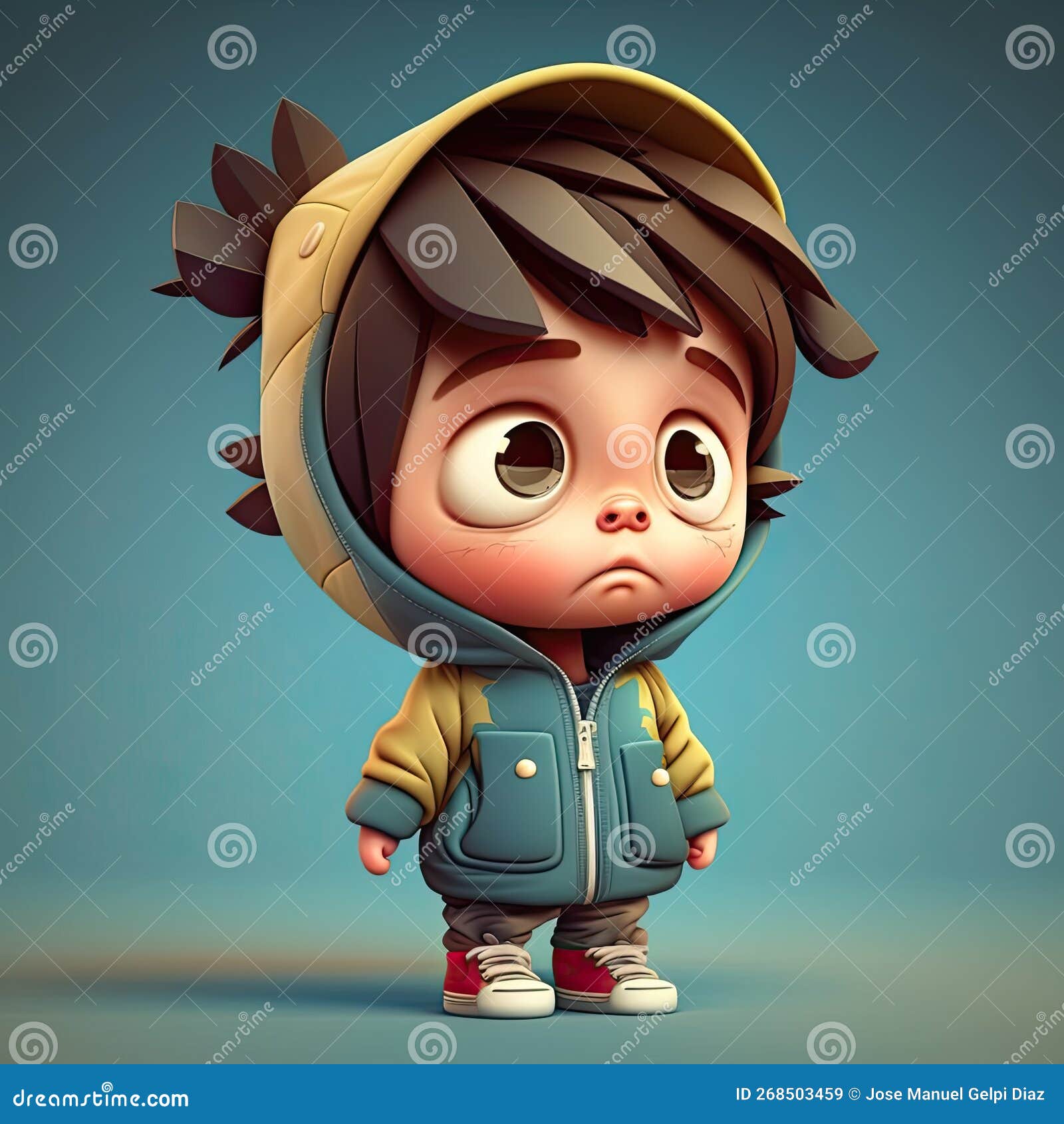 Cartoon Child Isolated on Color Background, 3d Rendering. Generative AI ...