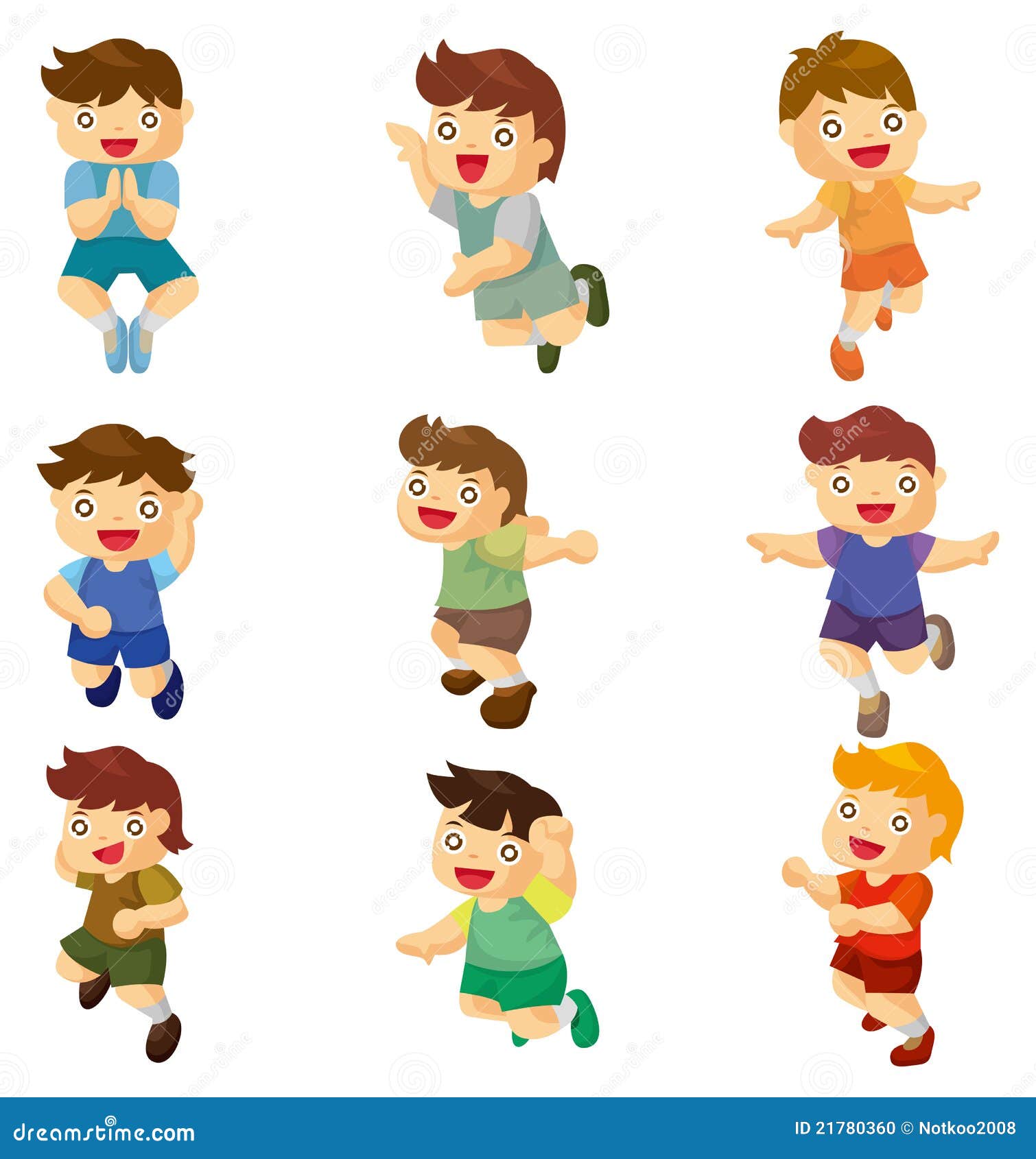 Cartoon child jump icons stock vector. Illustration of icon - 21780360