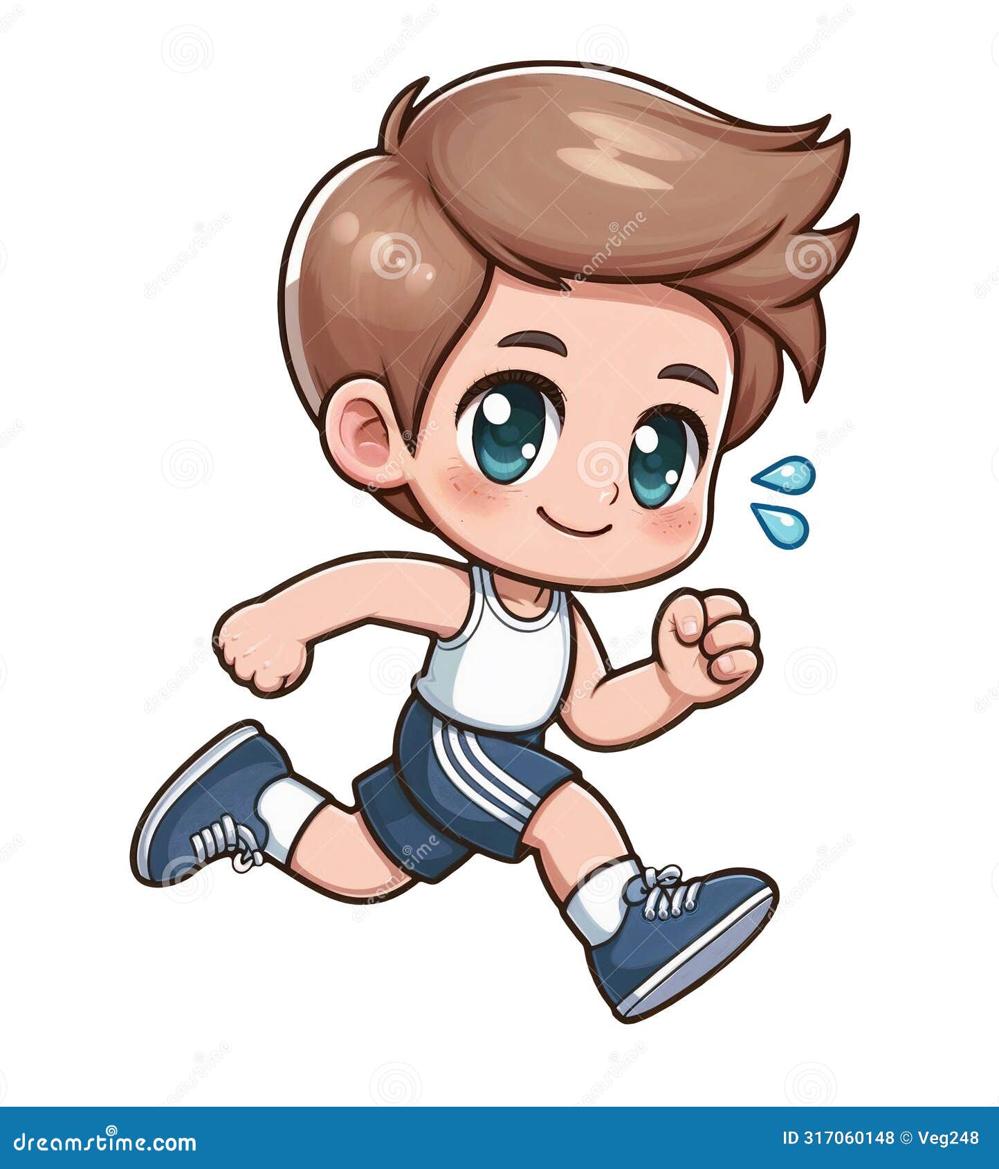 Cartoon Child Running Isolated on Transparent Background. AI Stock ...