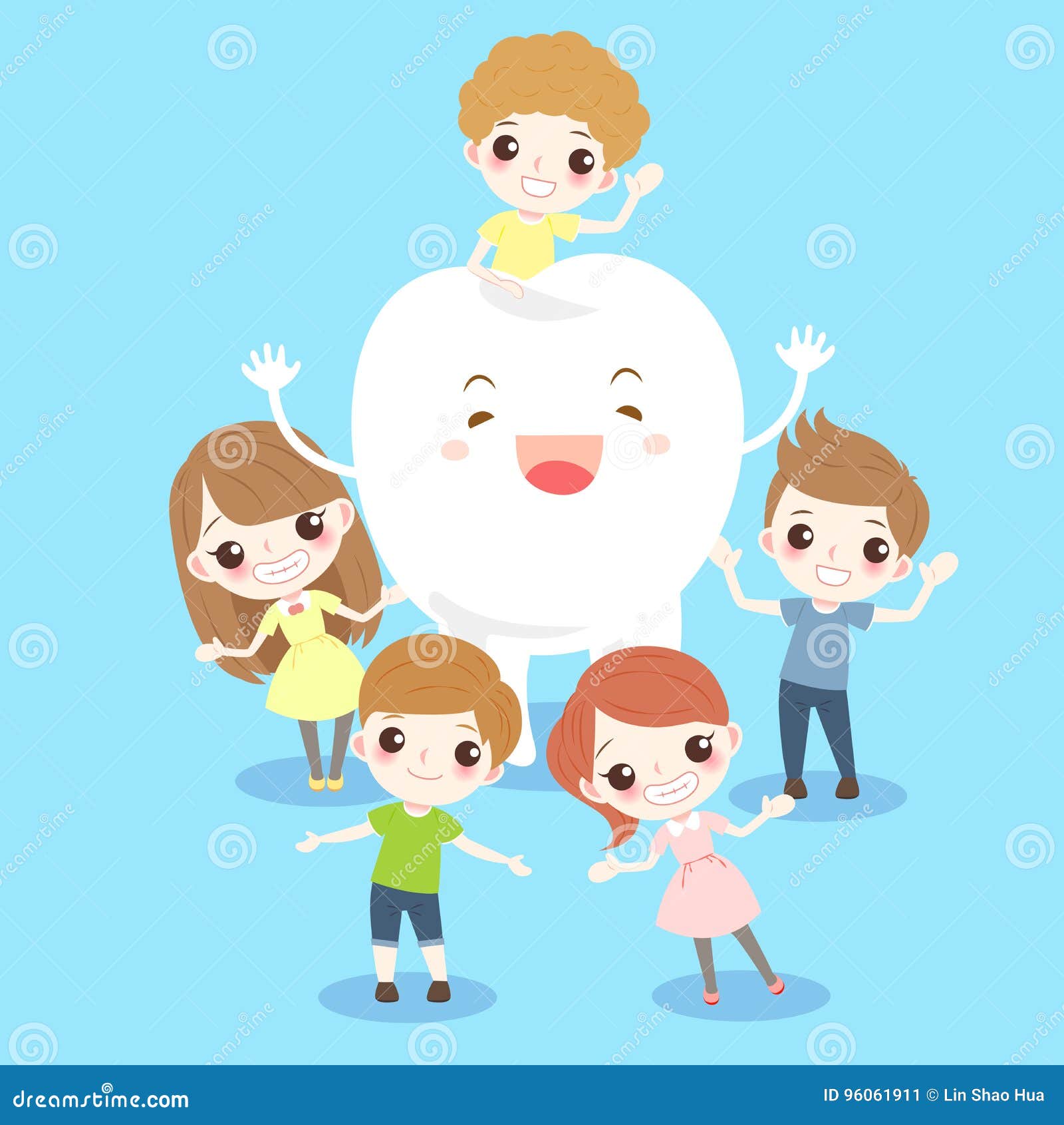 Cartoon child with tooth stock vector. Illustration of dentistry - 96061911