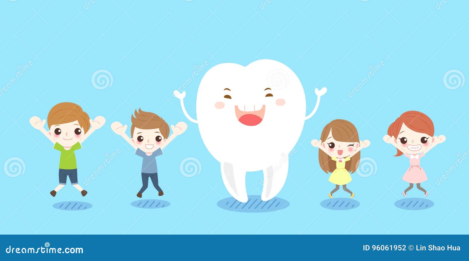 Cartoon child with tooth stock vector. Illustration of character - 96061952
