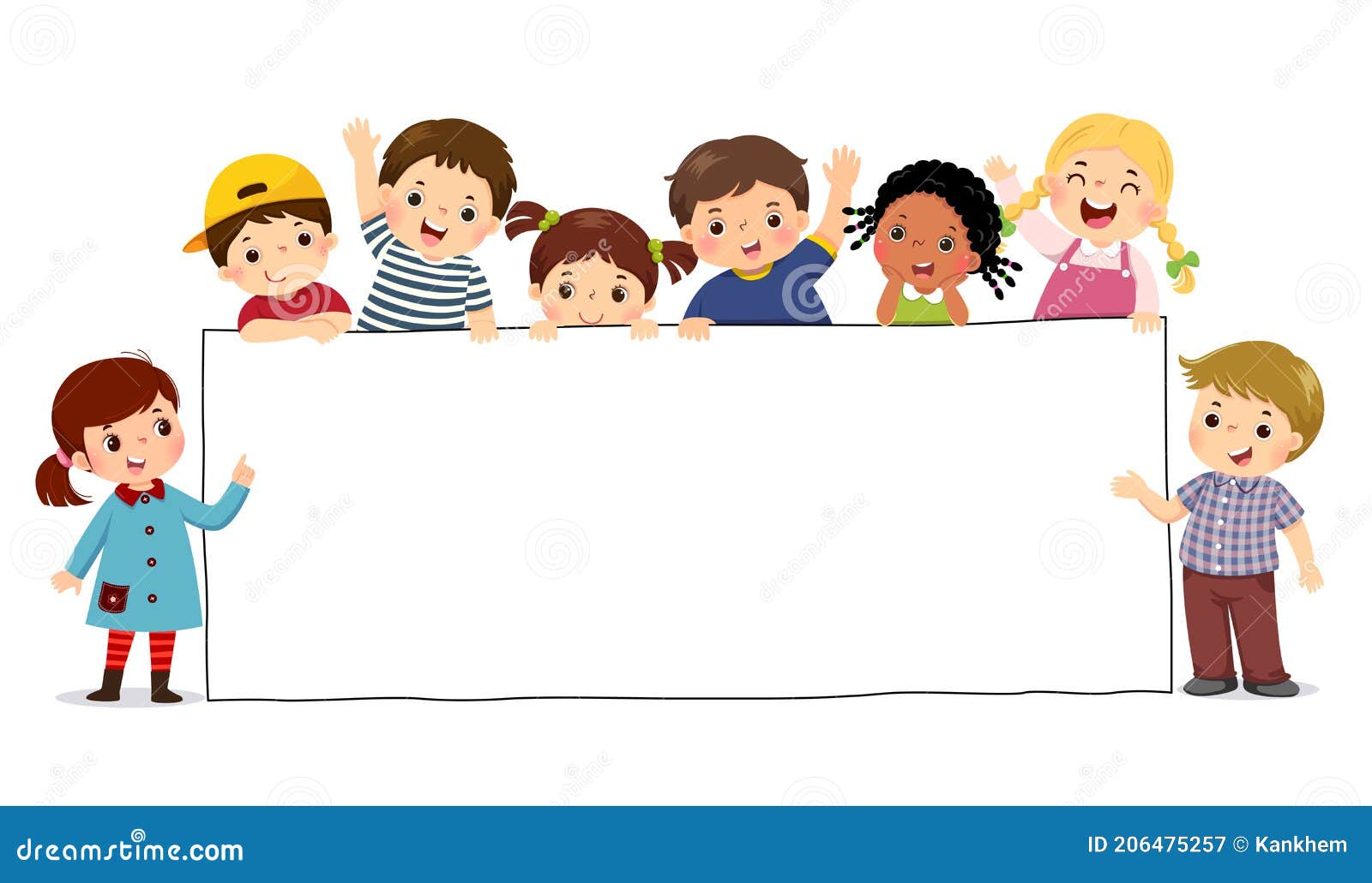 Cartoon of Children Holding Blank Sign Banner. Template for Advertising ... Cartoon of Children Holding Blank Sign Banner. Template for Advertising ...
