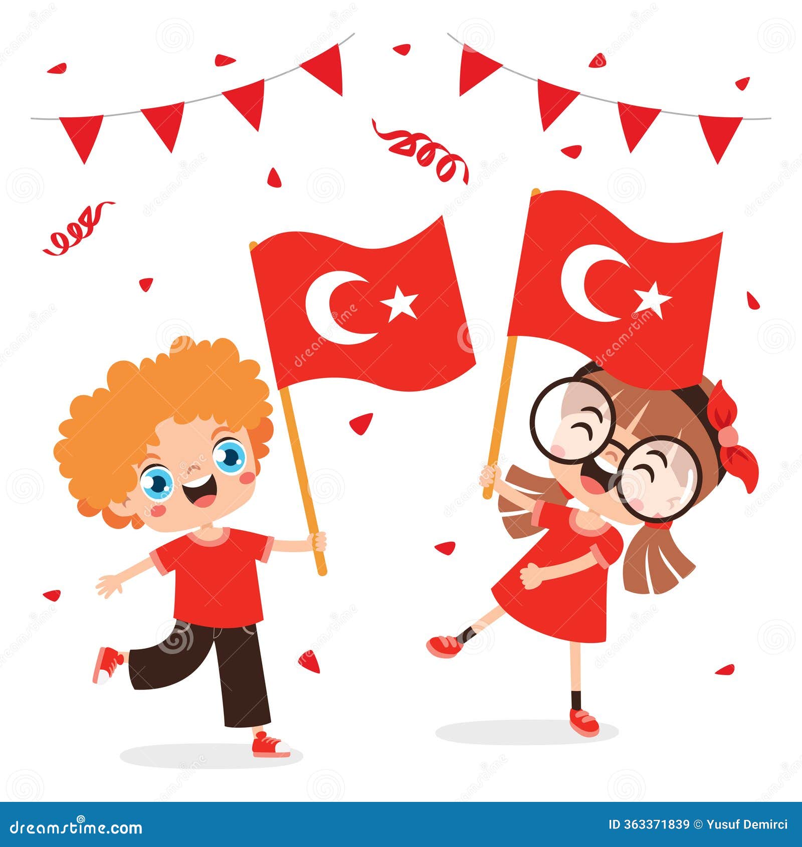 Turkey Flag Waving With The Wind. Royalty-Free Cartoon | CartoonDealer ...