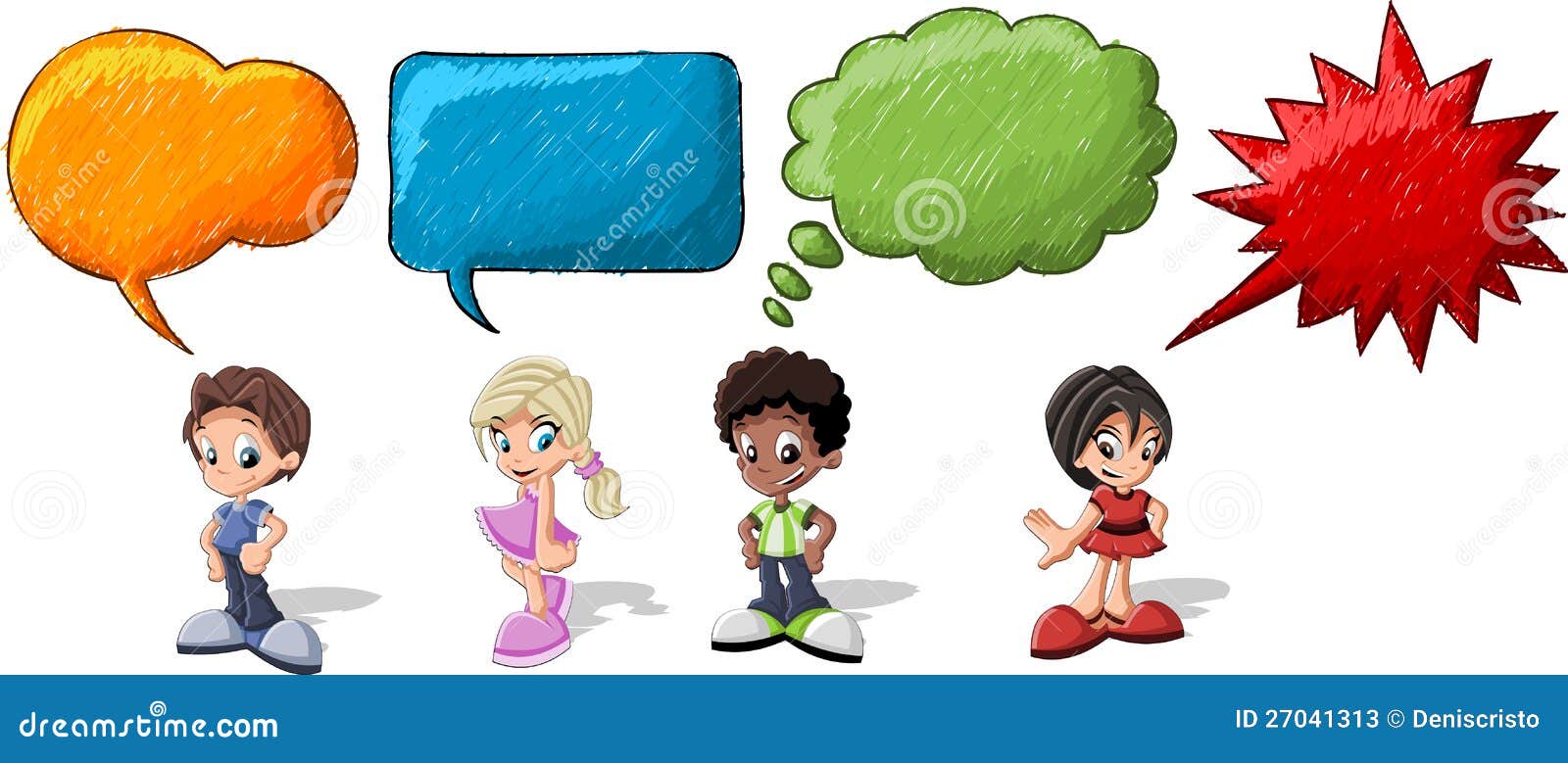 Cartoon children talking stock vector. Illustration of communicate ...