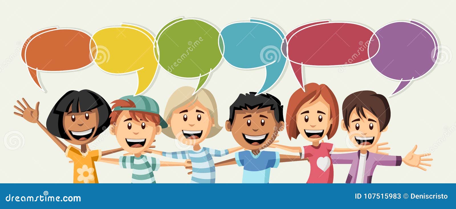 Cartoon children talking stock vector. Illustration of debate - 107515983