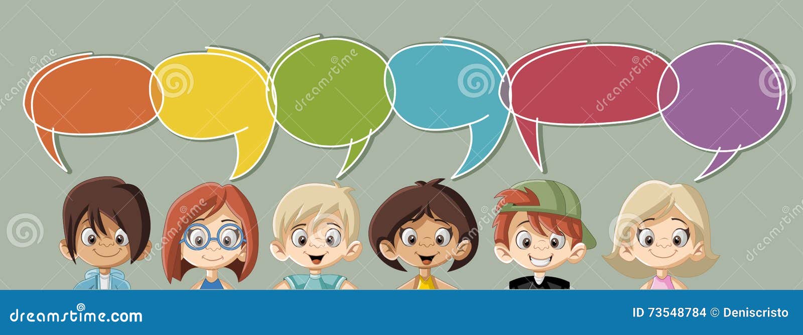 Cartoon children talking stock vector. Illustration of communicate ...