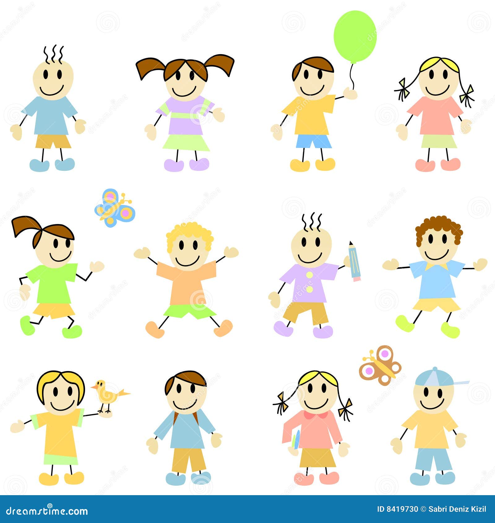 Cartoon children vector stock vector. Illustration of hands - 8419730