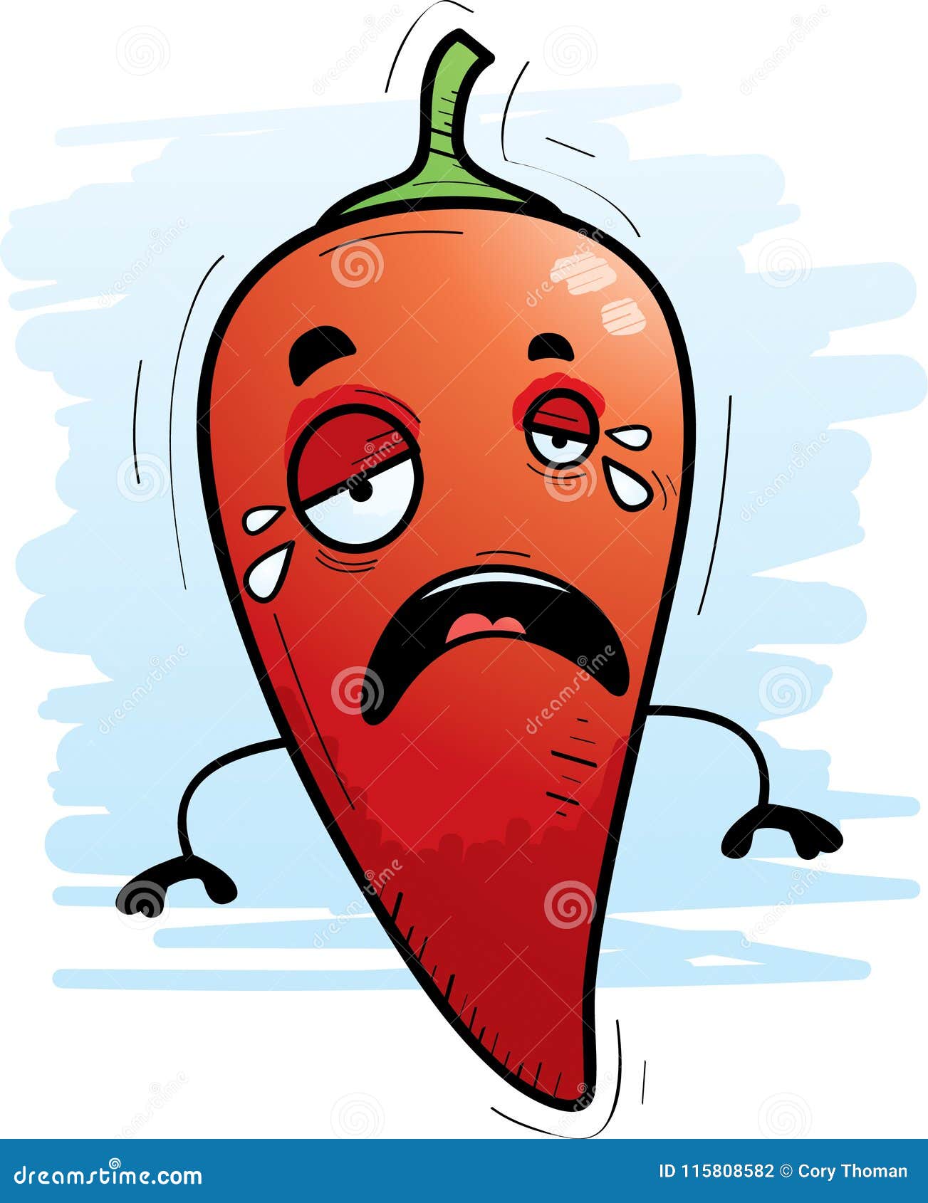 Cartoon Chili Pepper Crying Stock Vector - Illustration of depressed ...