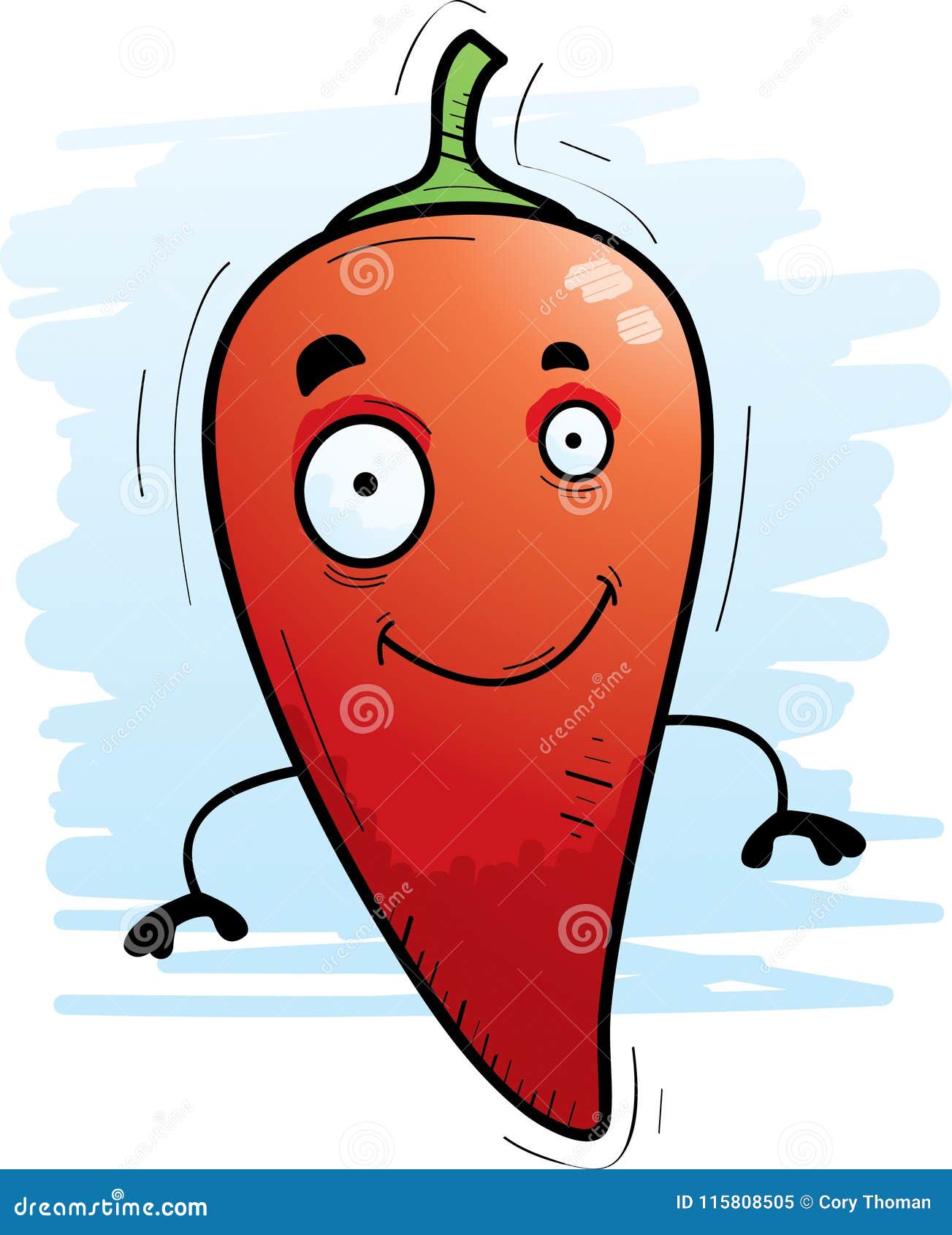 Cartoon Chili Pepper Smiling Stock Vector - Illustration of vector ...