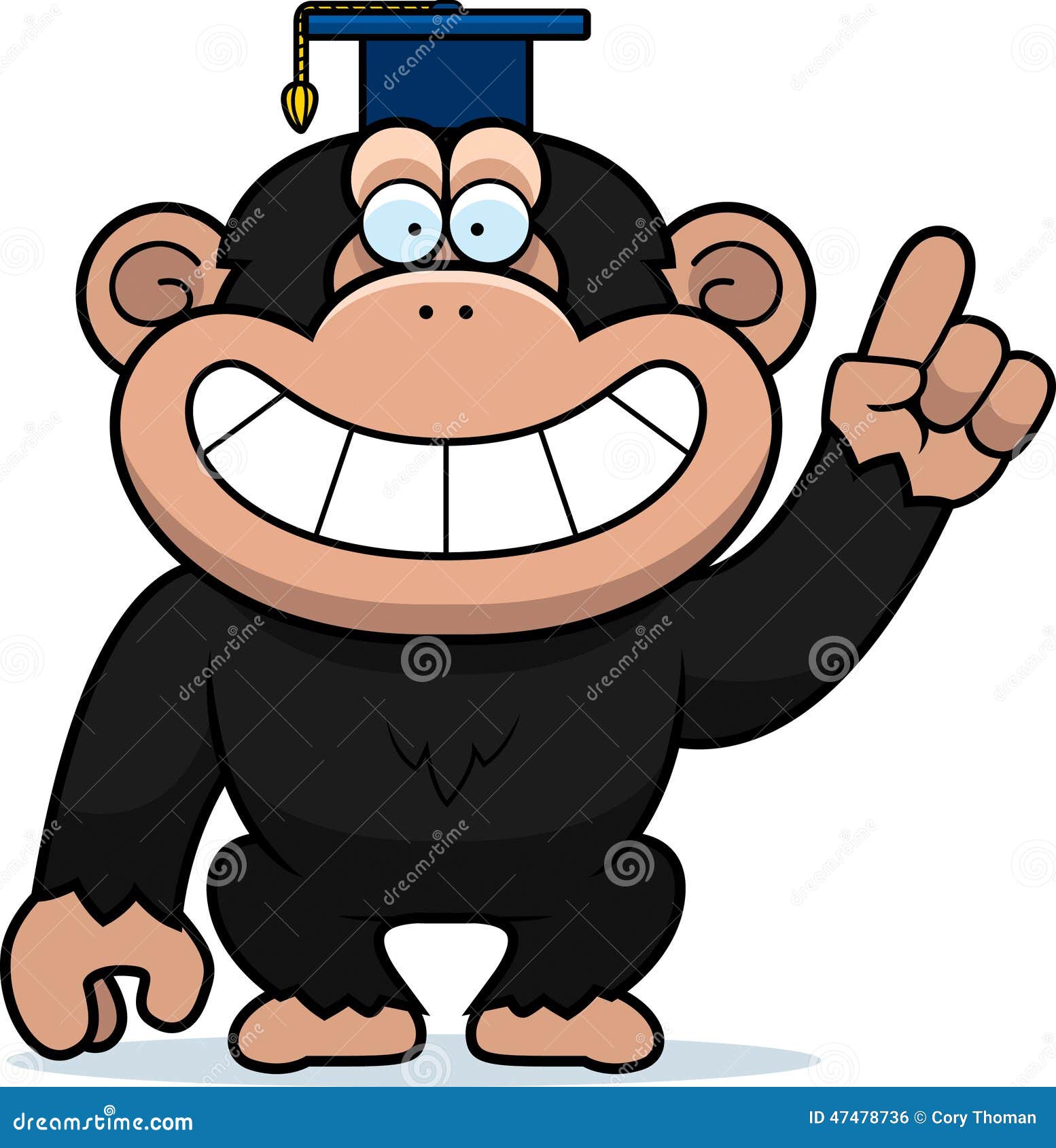 Cartoon Chimpanzee Professor Stock Vector - Illustration of vector ...