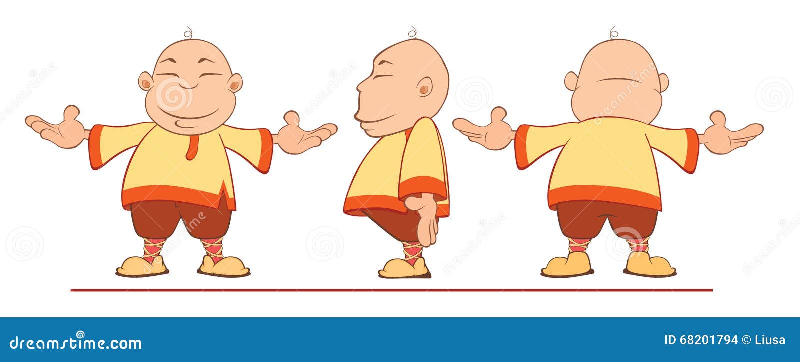 Cartoon of a Chinese Boy for a Computer Game Stock Vector ...
