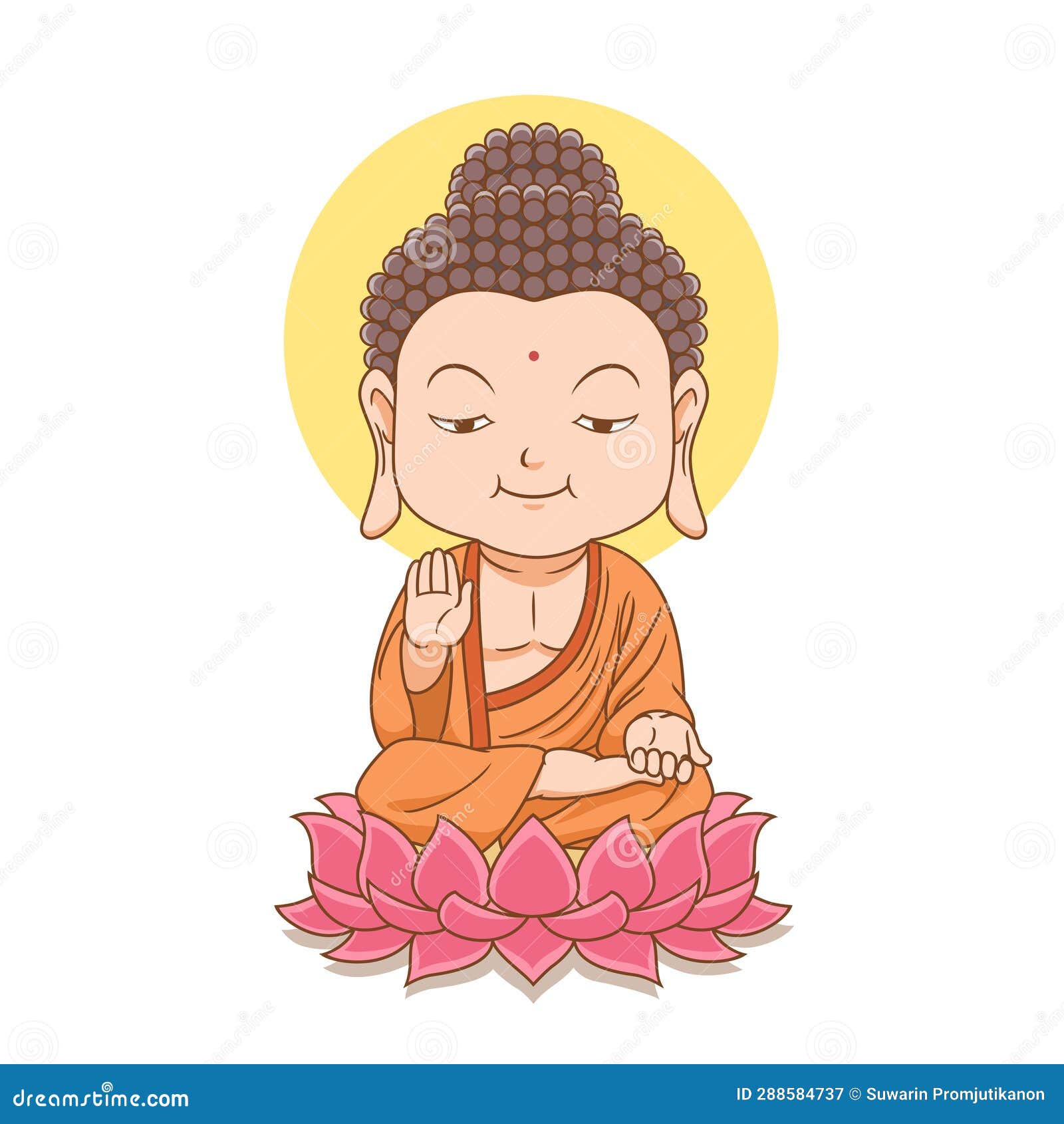 Cartoon Chinese Buddha. stock vector. Illustration of asian - 288584737