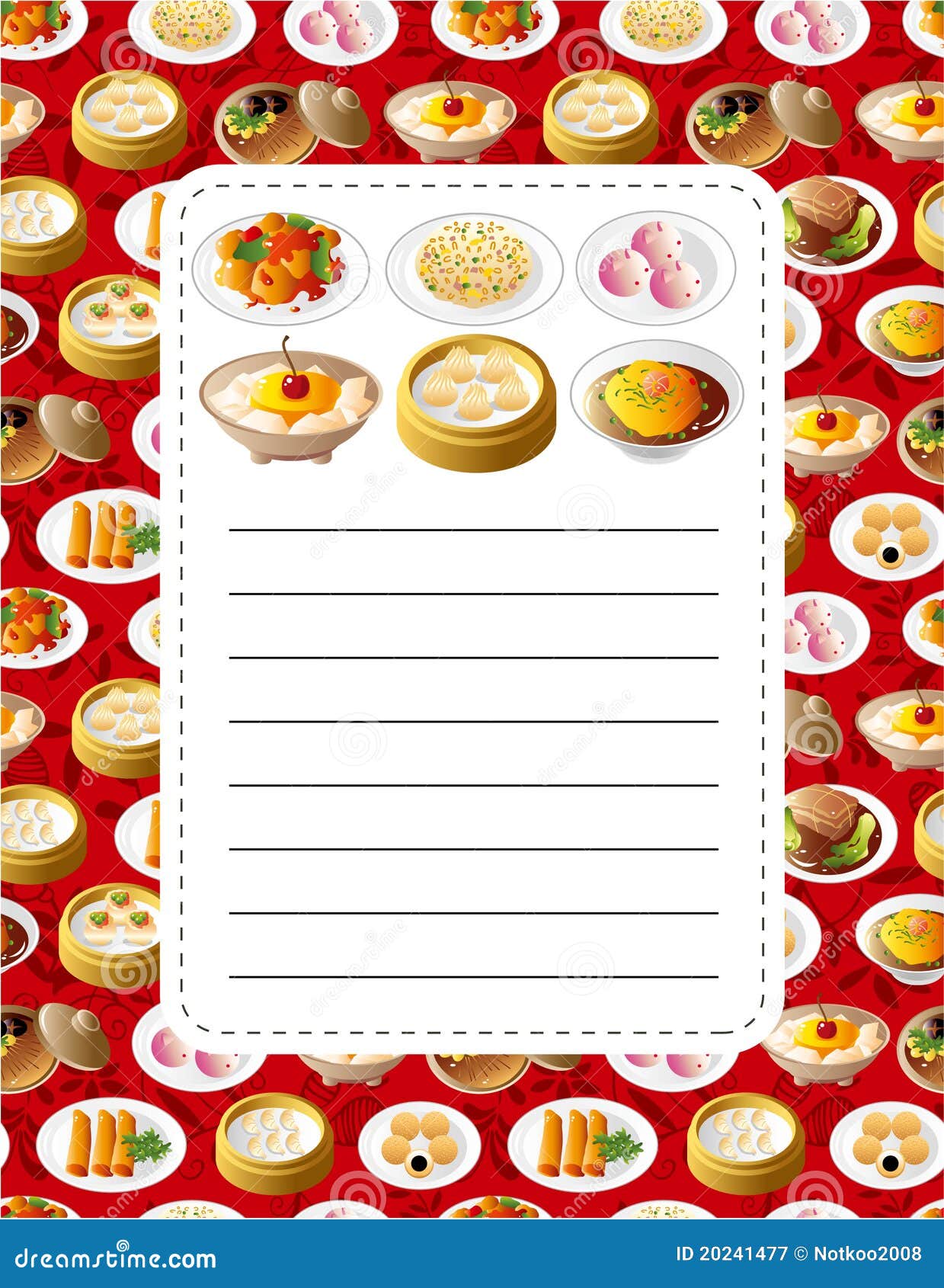 Cartoon Chinese food card stock vector. Illustration of cooking - 20241477