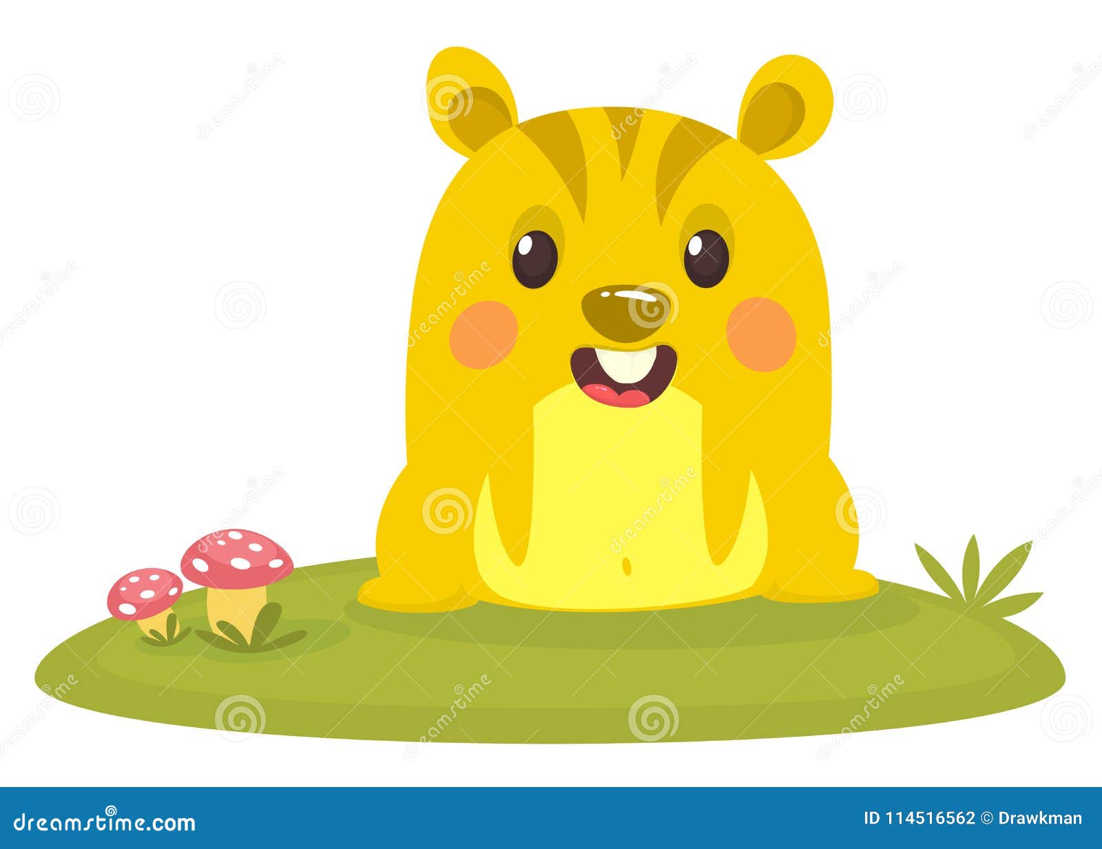 Cartoon Chipmunk Isolated On The White Background Vector Illustration ...