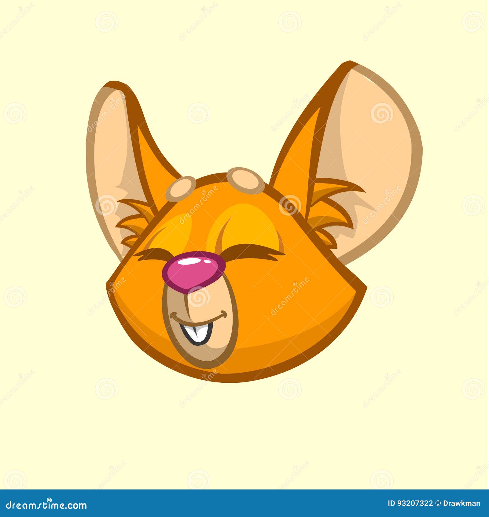 Cartoon Chipmunk Head. Vector Illustration Of Brown Smiling Chipmunk ...