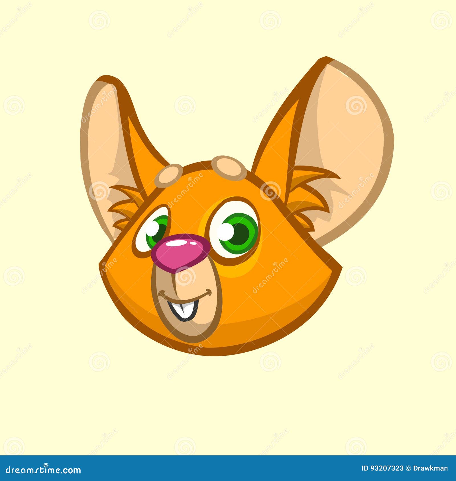 Cartoon Chipmunk Head. Vector Illustration of Brown Smiling Chipmunk ...