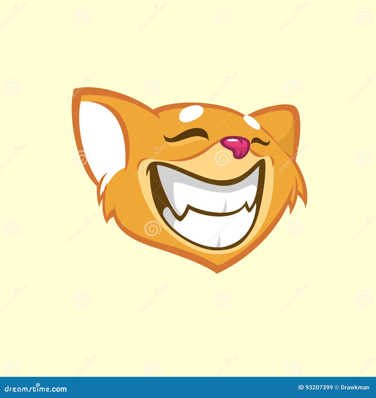 Cartoon Chipmunk Head. Vector Illustration of Brown Smiling Chipmunk ...