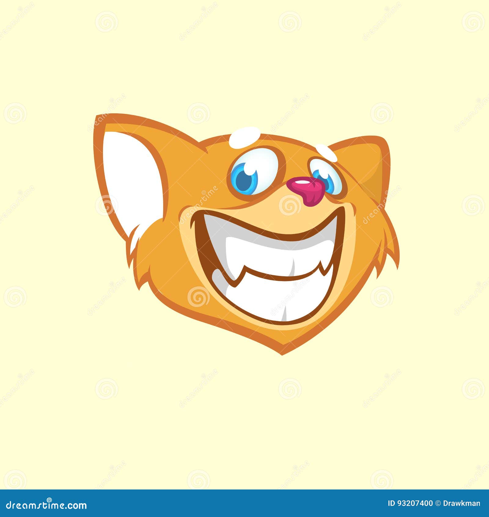 Cartoon Chipmunk Head. Vector Illustration of Brown Smiling Chipmunk ...