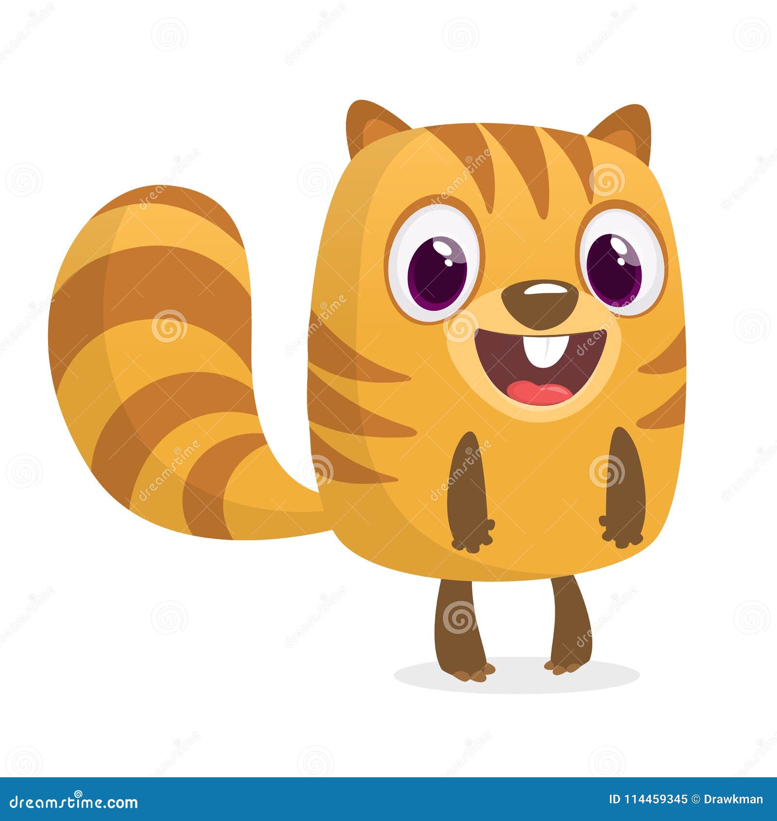 Woodchuck Or Chipmunk Cartoon Character. Forest Animal Vector ...