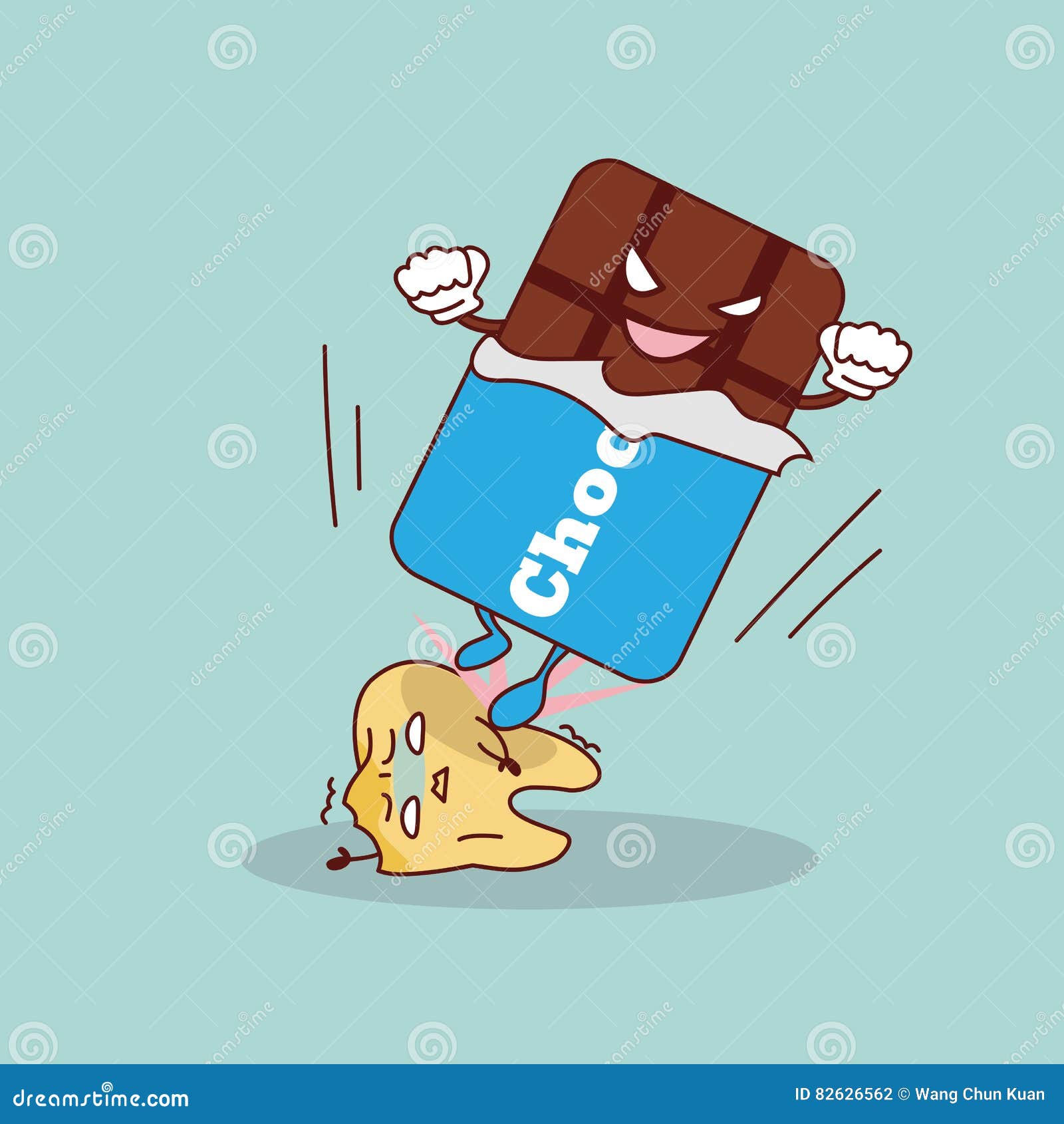 Cartoon Chocolate is Bullying Teeth Stock Vector - Illustration of ...