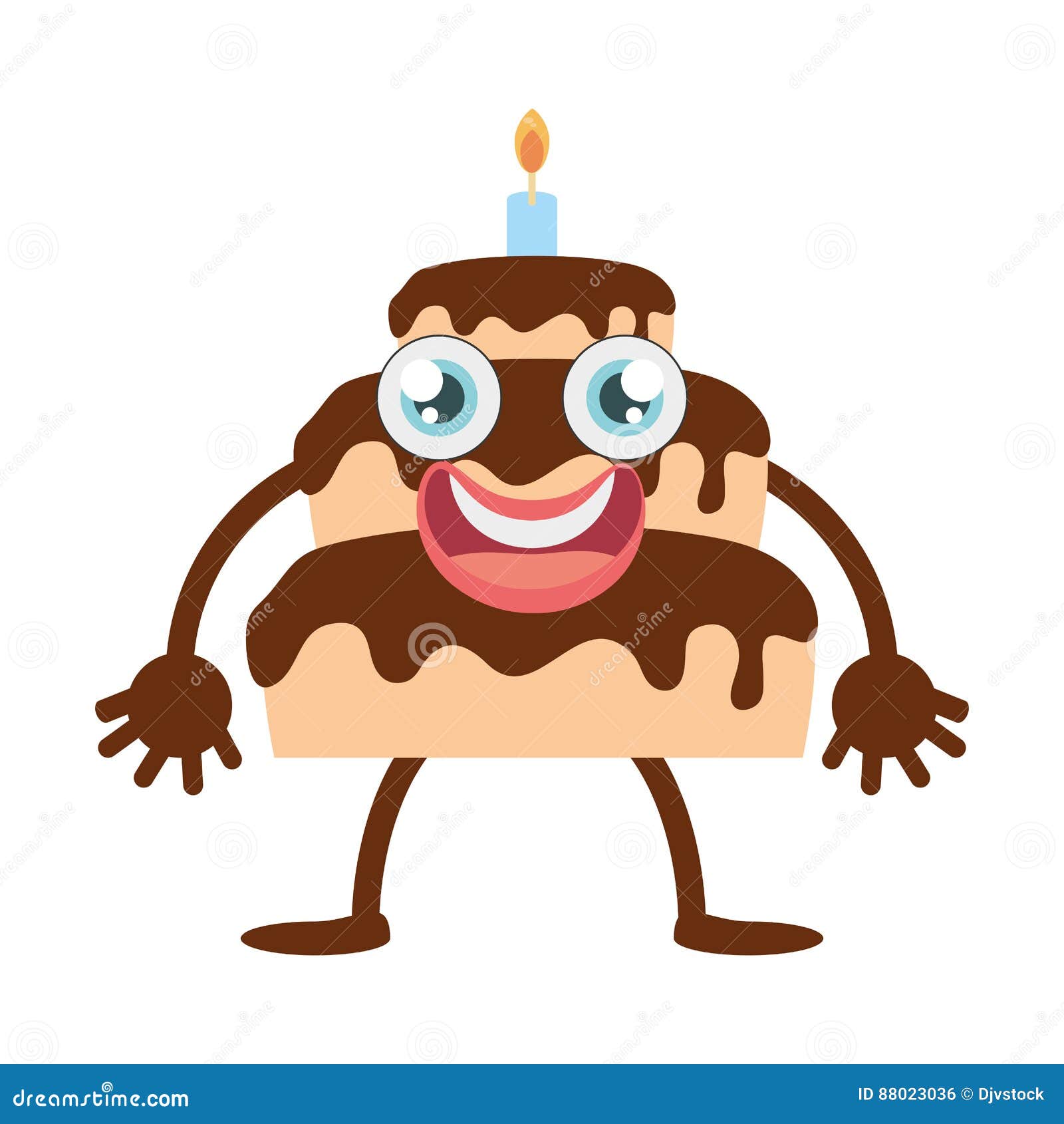 Cartoon Chocolate Cake Party Stock Illustration - Illustration of candy ...