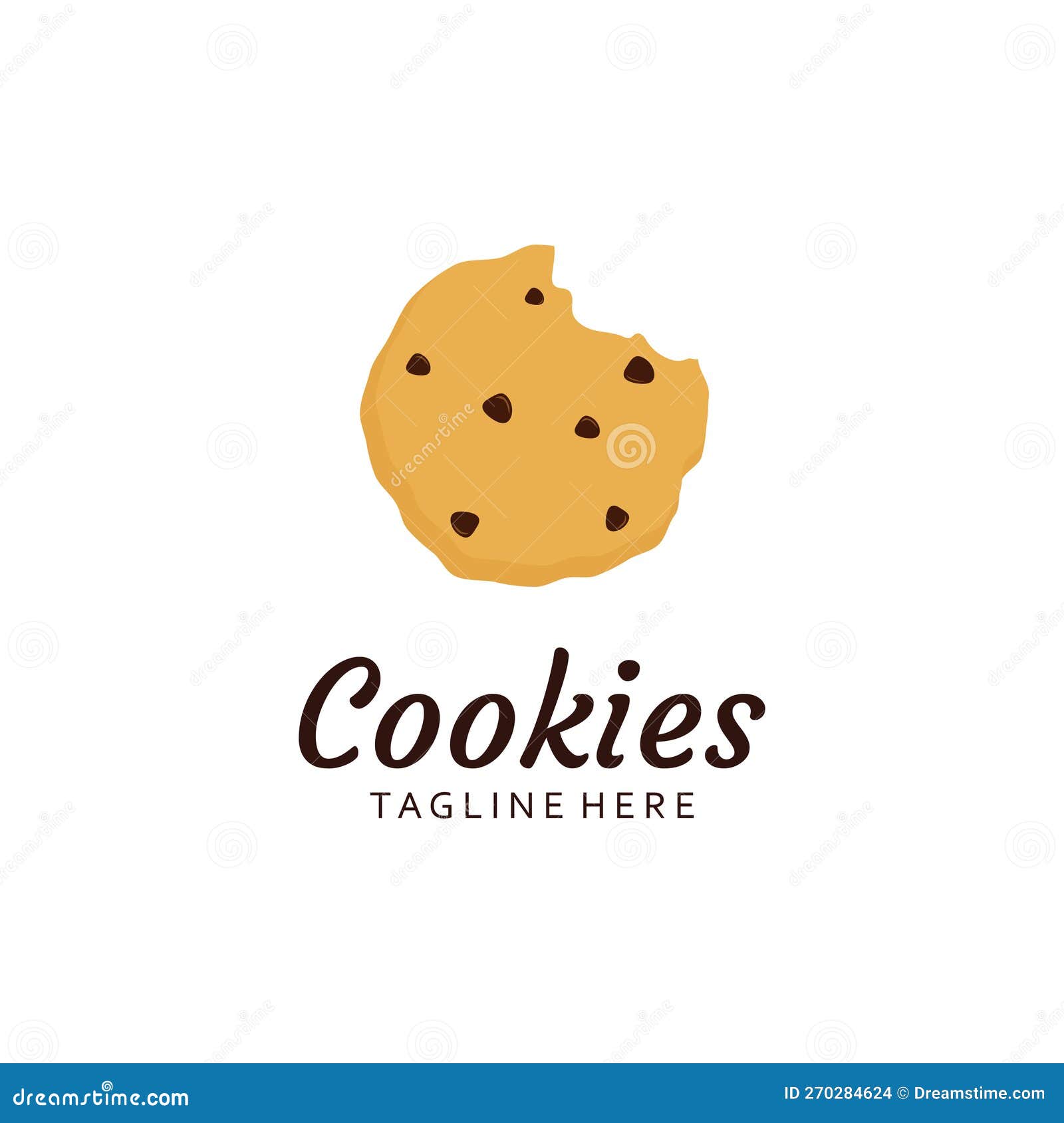 Cartoon Chocolate Cookies Logo Template. Vector Illustration Stock ...