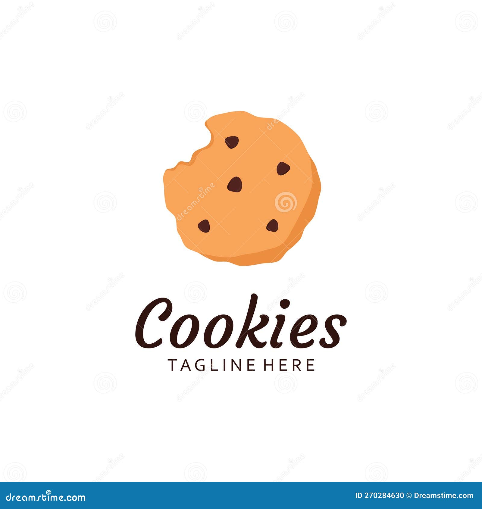 Cartoon Chocolate Cookies Logo Template. Vector Illustration Stock ...