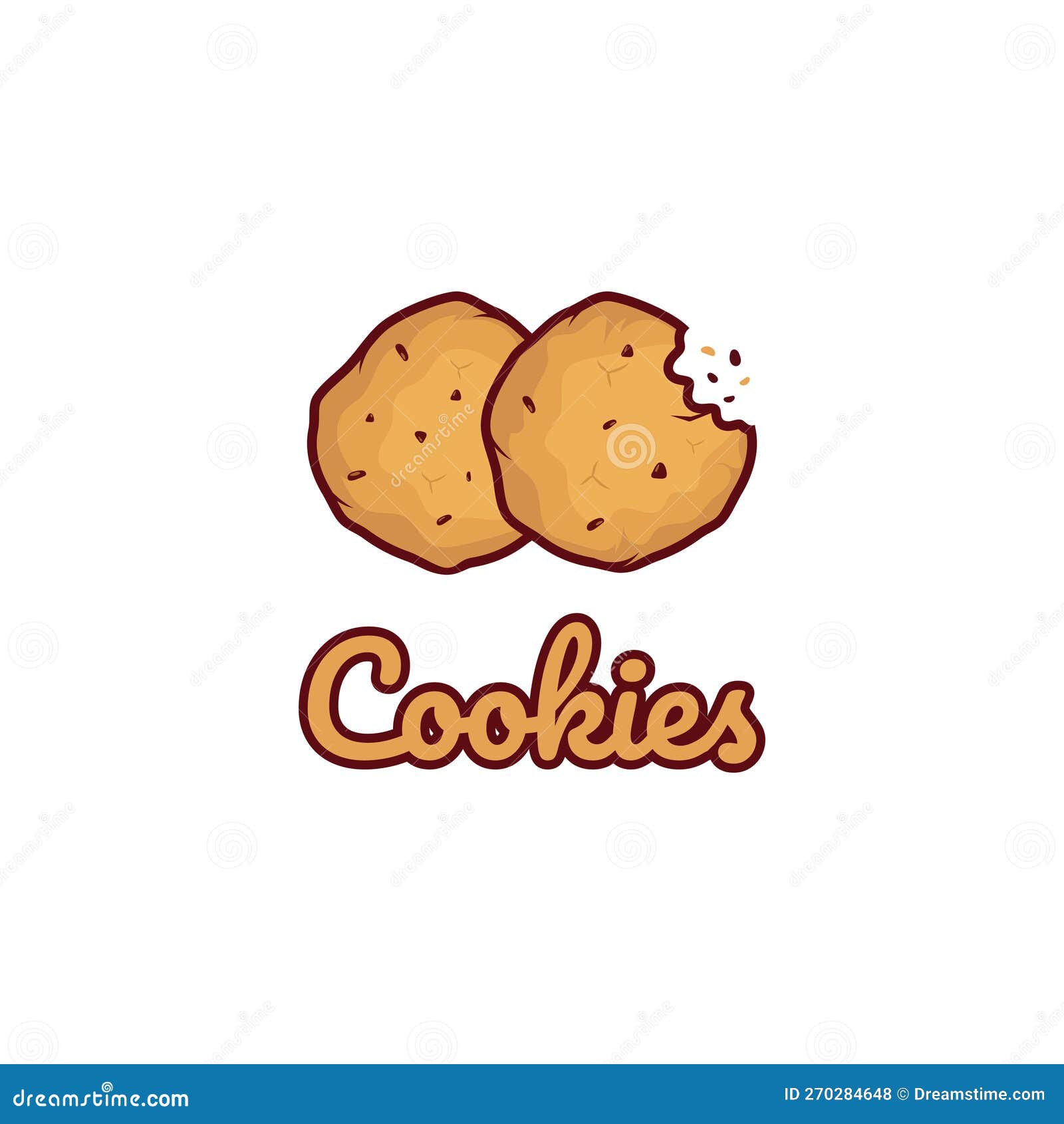 Cartoon Chocolate Cookies Logo Template. Vector Illustration Stock ...