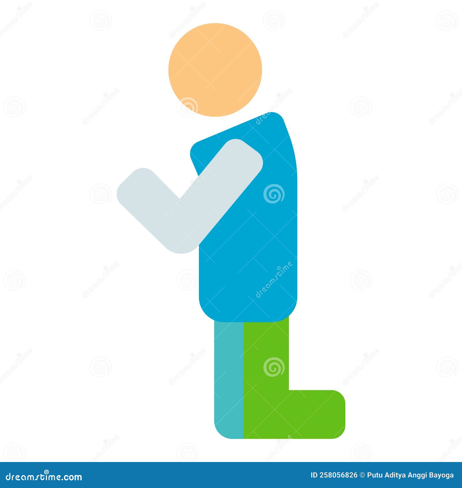 Cartoon praying stock vector. Illustration of religious - 258056826