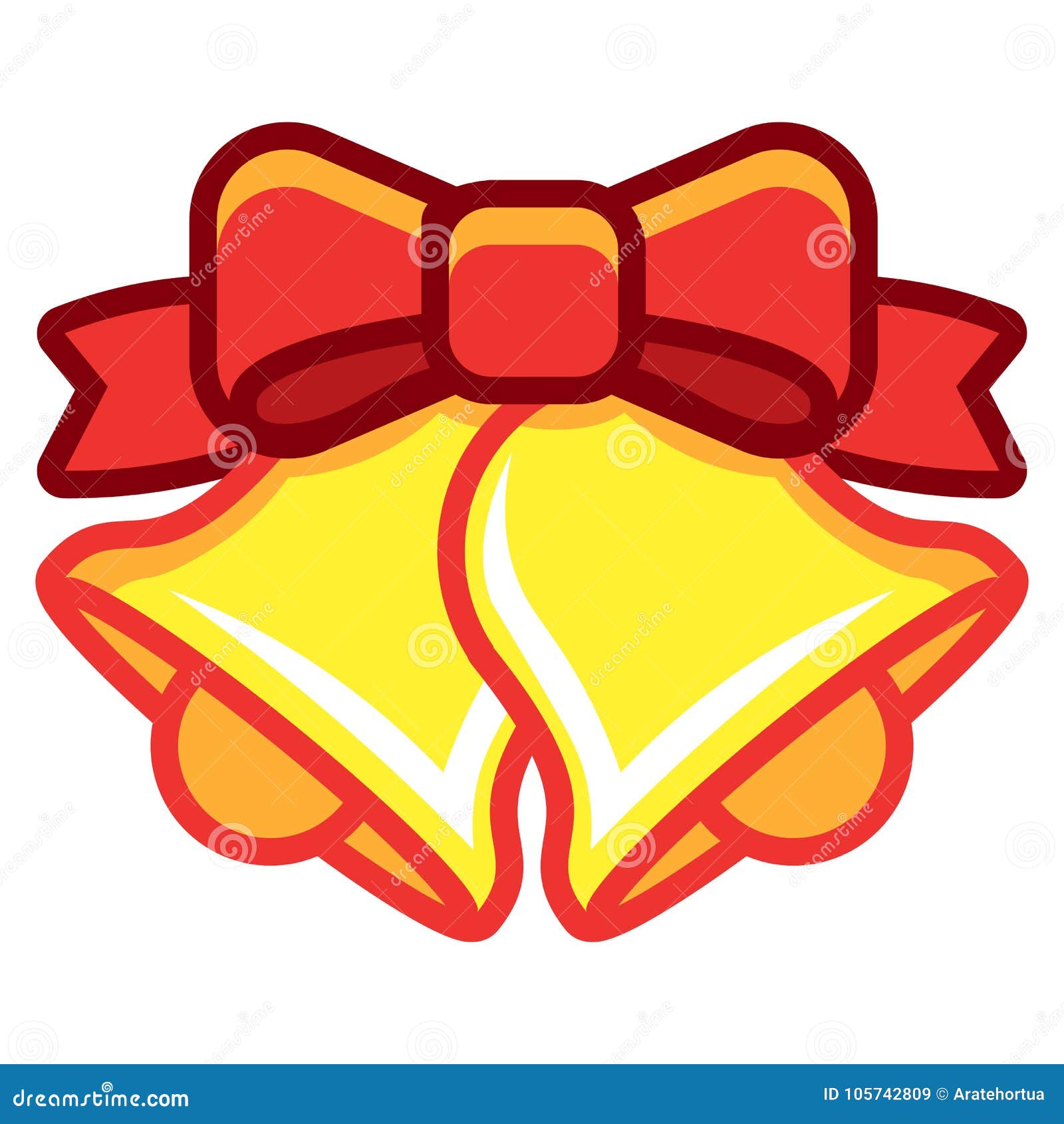 Cartoon Christmas Bells Isolated on White Background Stock Illustration ...