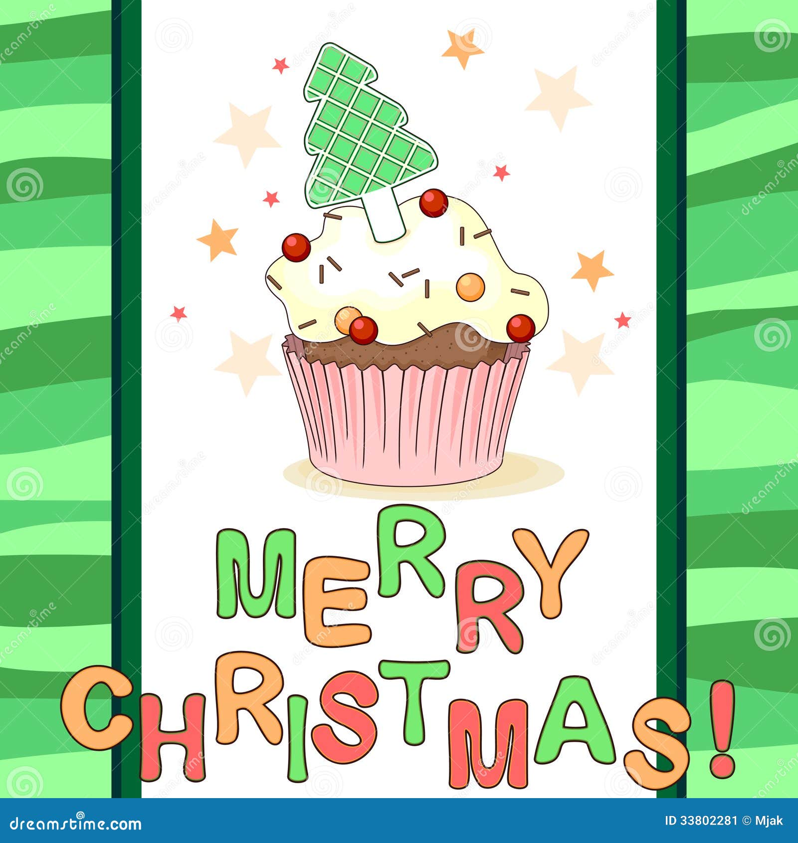 Cartoon Christmas card stock vector. Illustration of celebration - 33802281