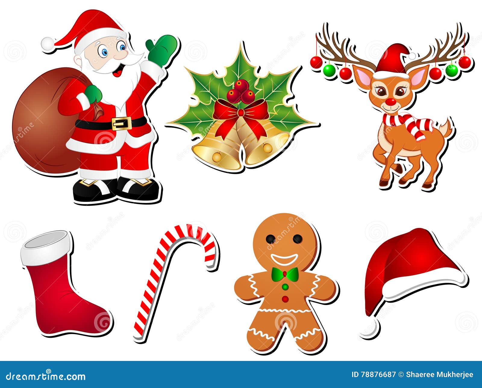 Cartoon Christmas Elements stock image. Illustration of vector - 78876687