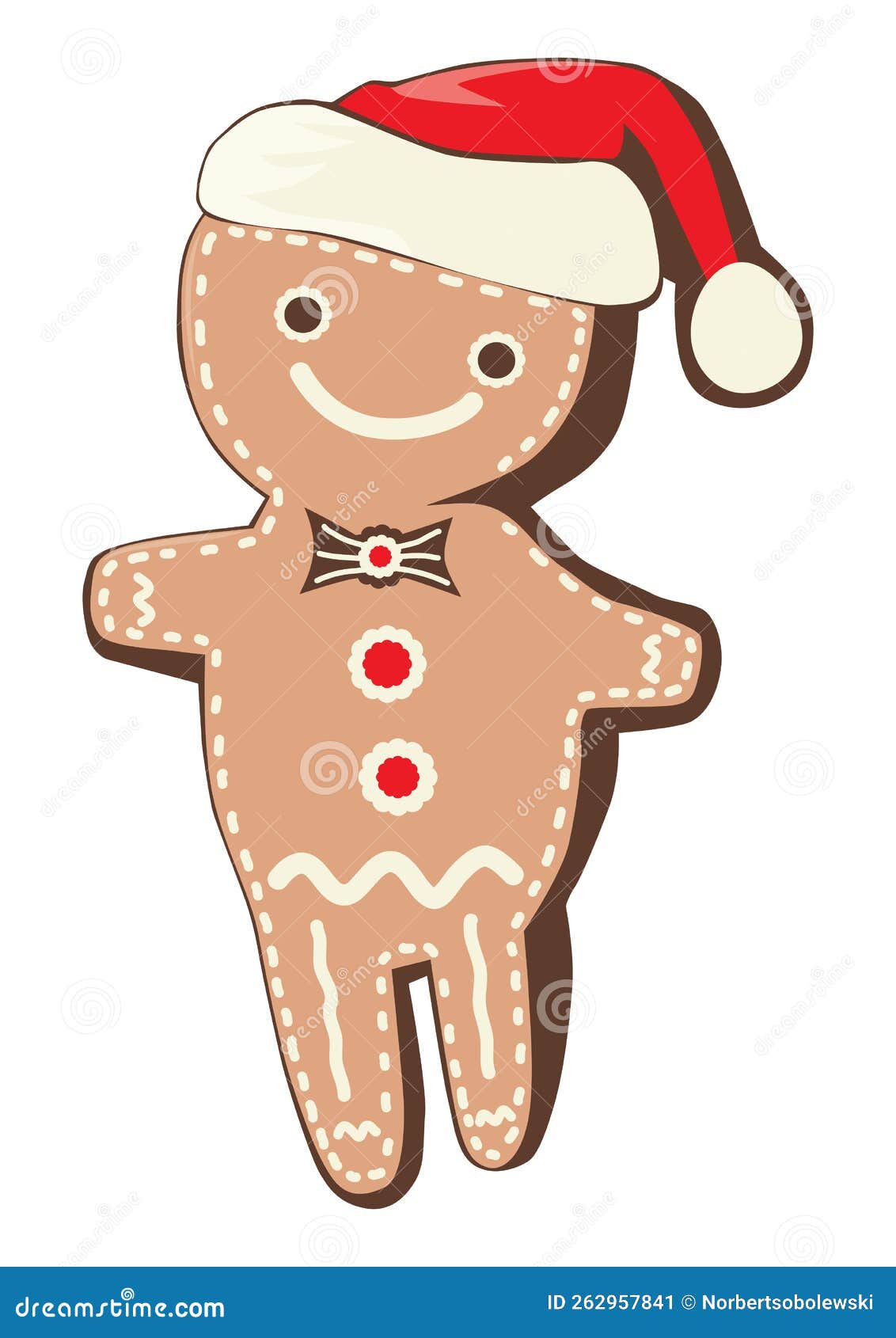 Cartoon Christmas Gingerbread Man. Stock Vector - Illustration of ...