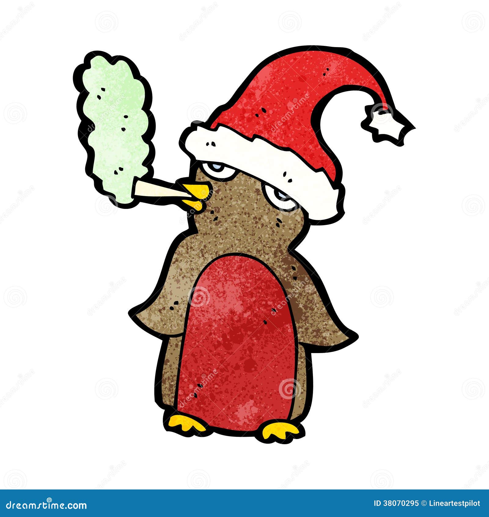 Cartoon Christmas Robin Smoking Marijuana Stock Vector - Illustration ...