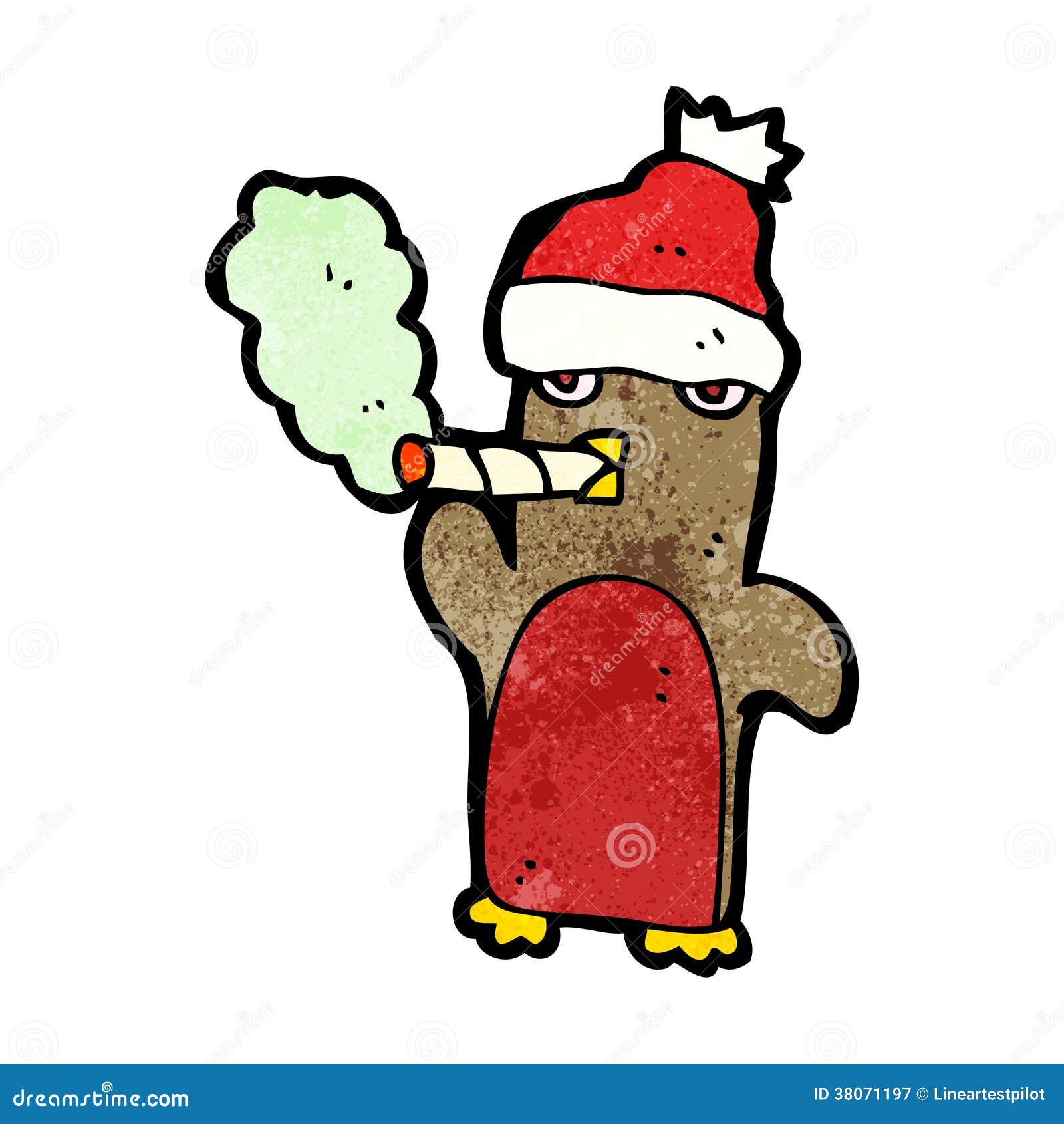 Cartoon Christmas Robin Smoking Marijuana Stock Vector - Illustration ...
